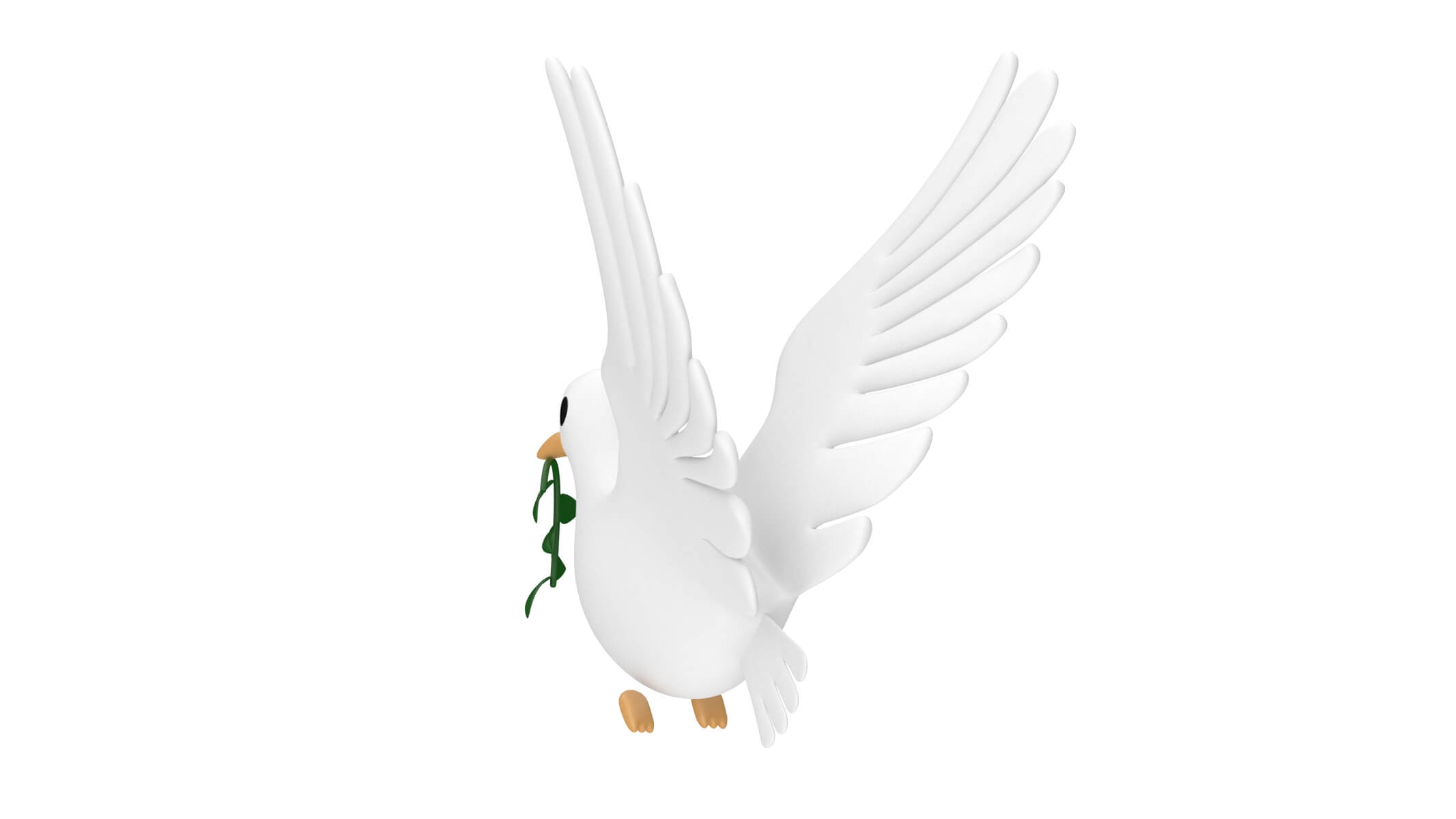 Whatsapp Dove of Peace Emoji - 3D Model by frezzy