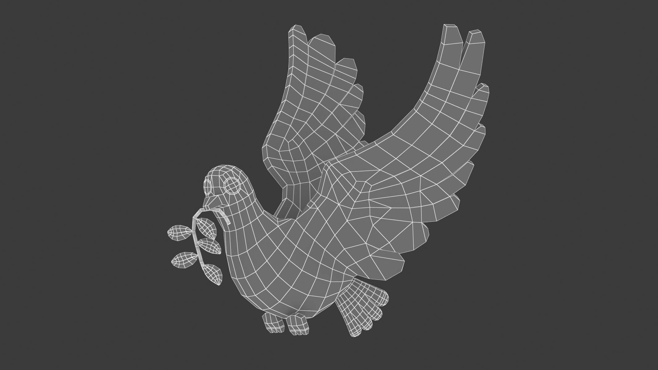 Whatsapp Dove of Peace Emoji - 3D Model by frezzy