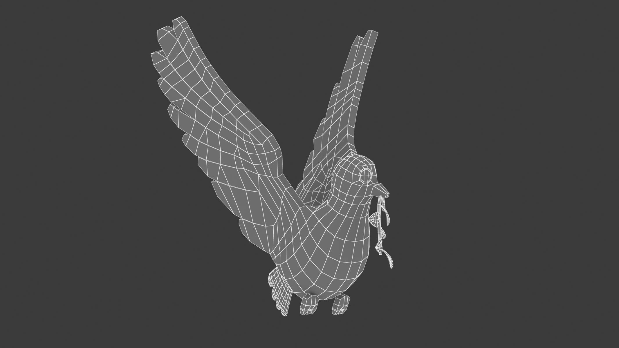 Whatsapp Dove of Peace Emoji - 3D Model by frezzy