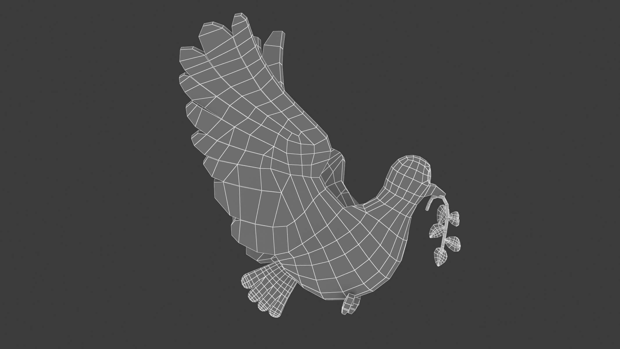 Whatsapp Dove of Peace Emoji - 3D Model by frezzy