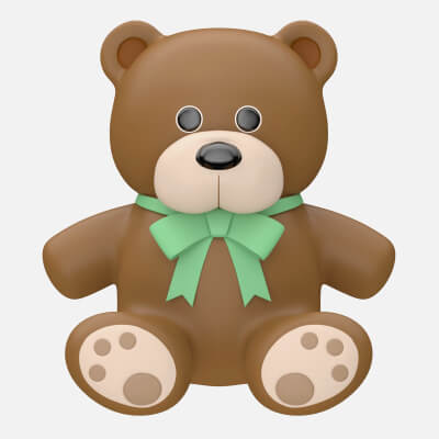 Whatsapp Teddy Bear Emoji - 3D Model by frezzy