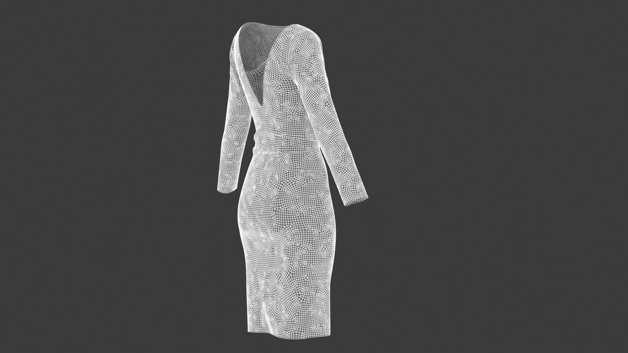 Woman Dress 01 - 3D Model by frezzy
