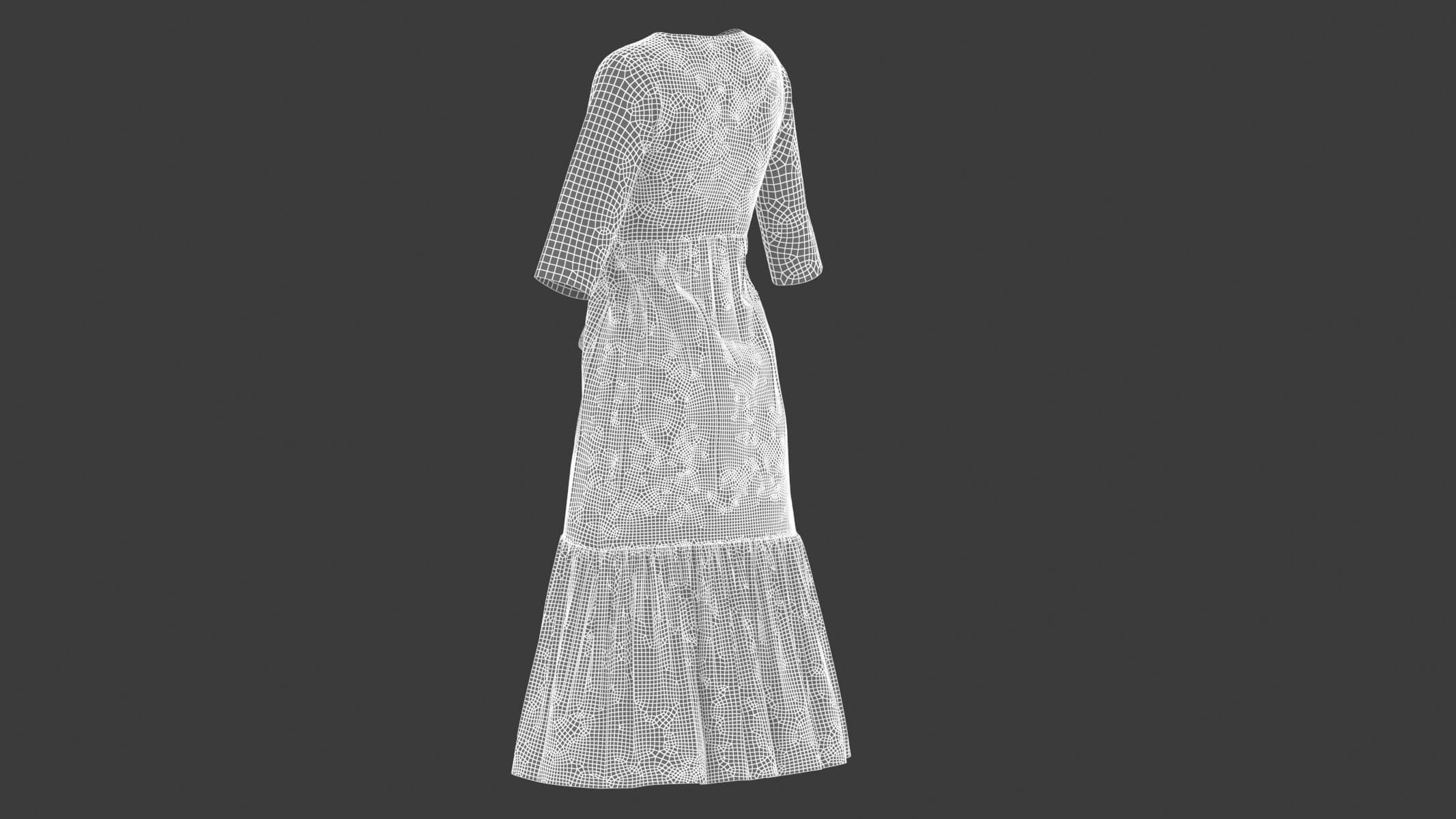 Woman Dress 02 - 3D Model by frezzy