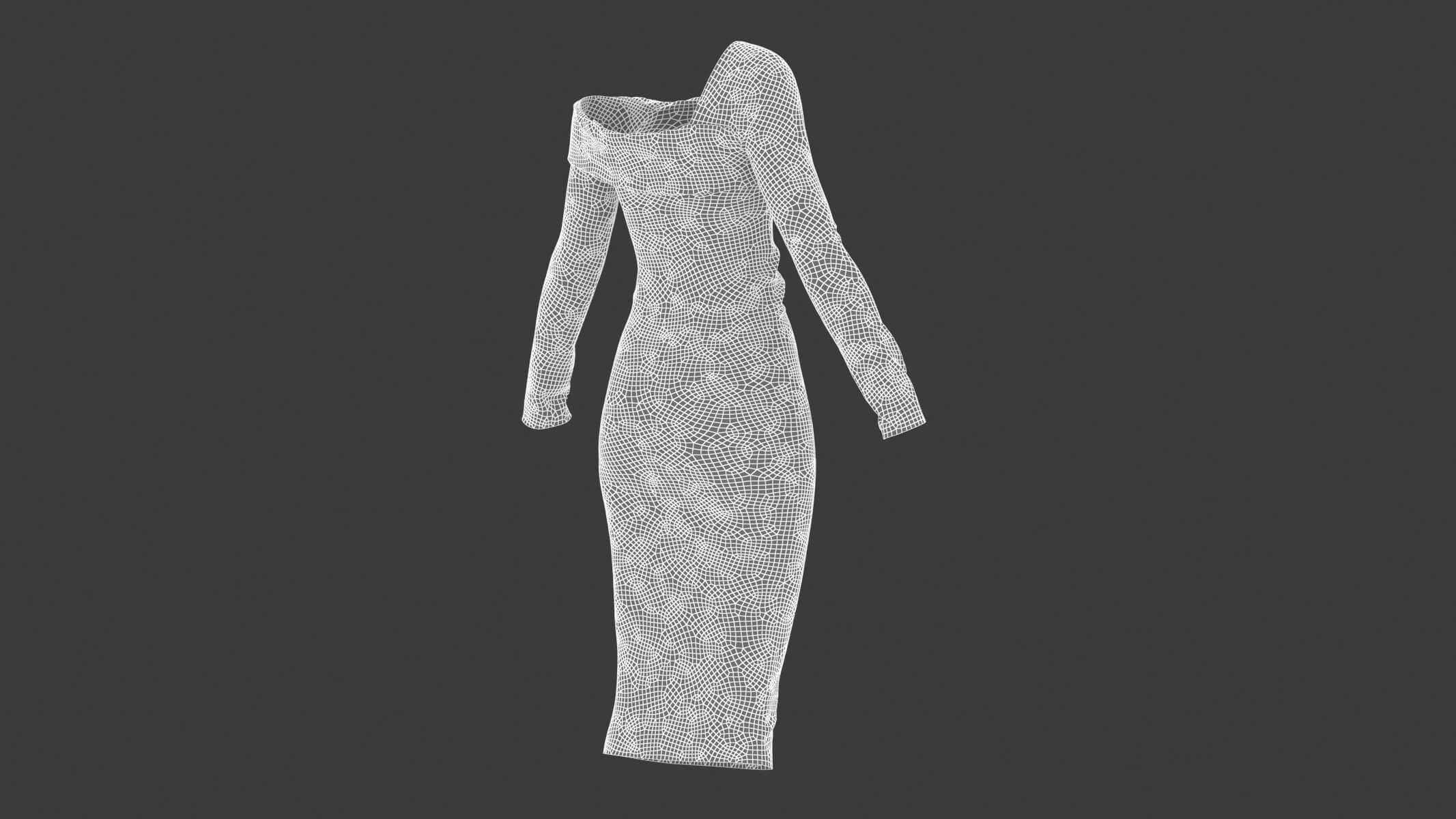 Woman Dress 05 - 3D Model by frezzy