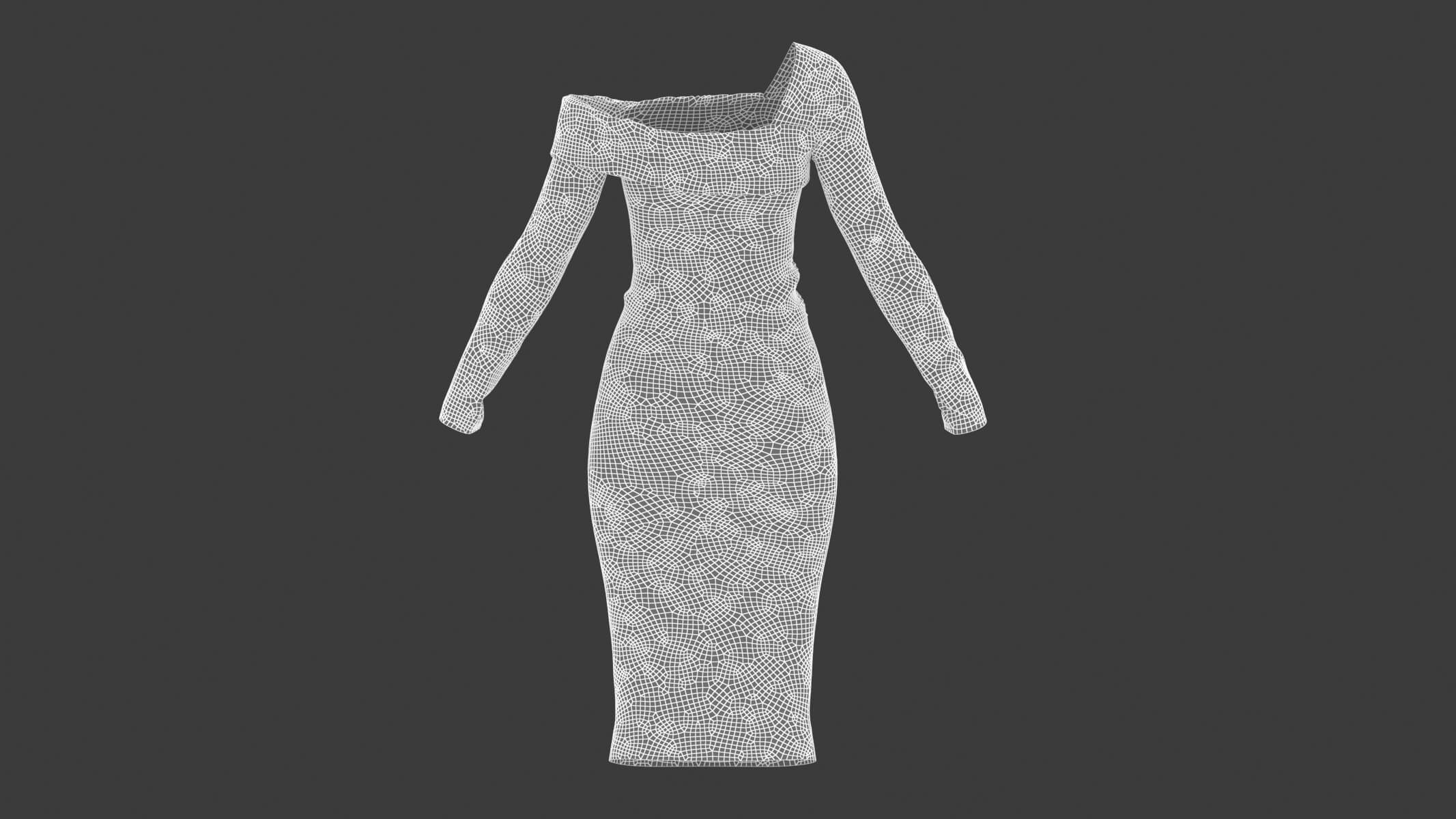 Woman Dress 05 - 3D Model by frezzy