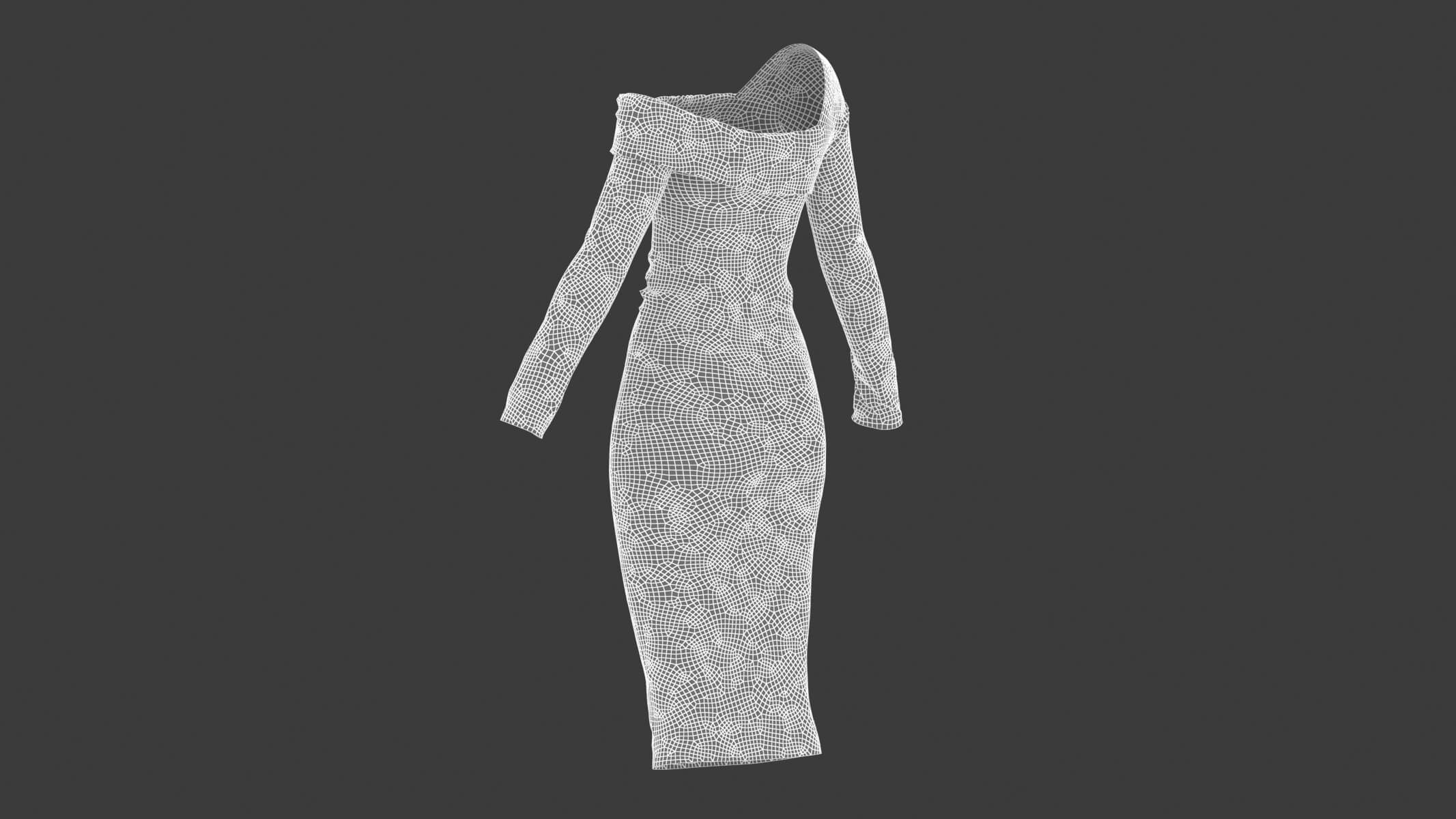 Woman Dress 05 - 3D Model by frezzy