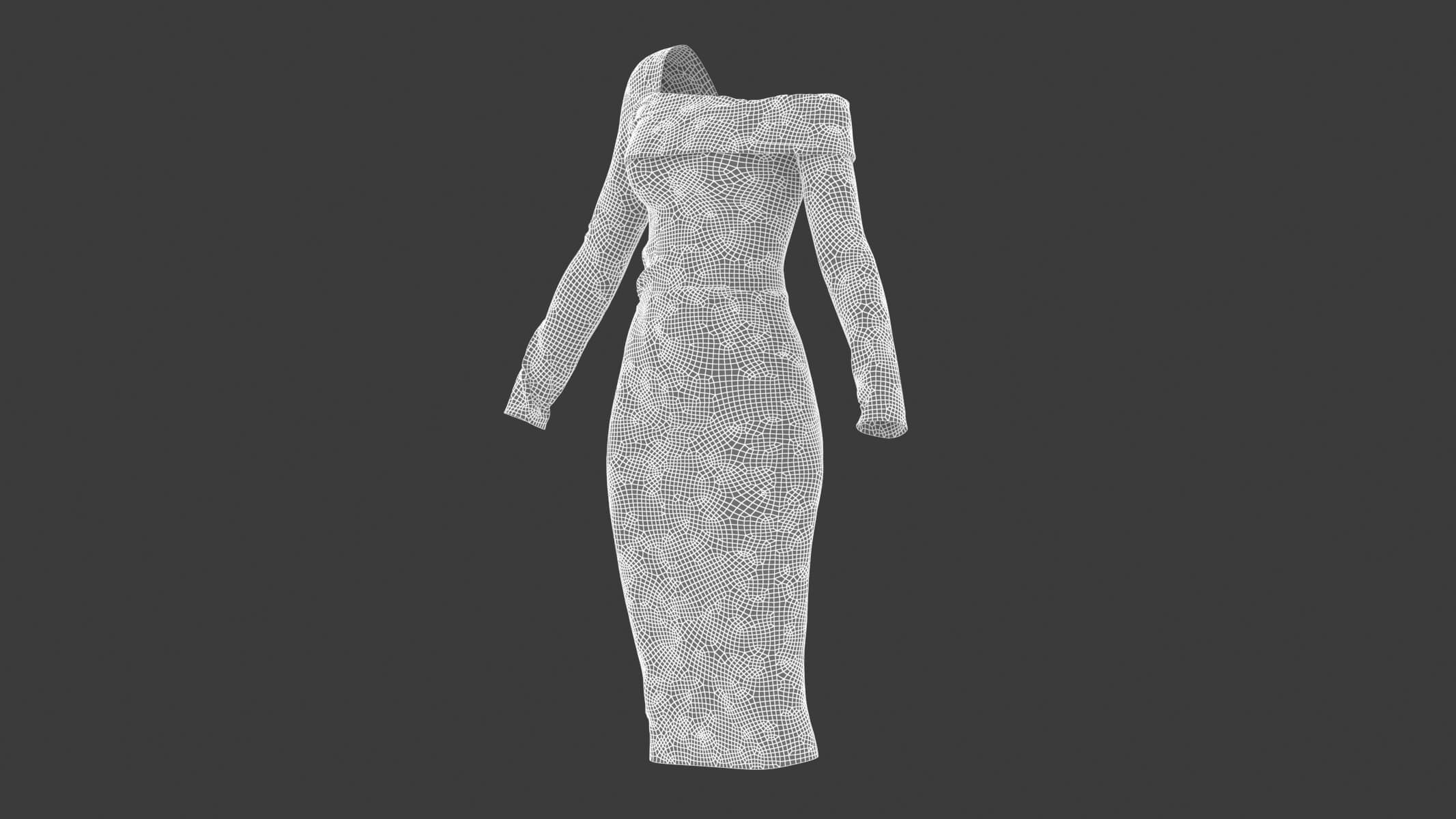 Woman Dress 05 - 3D Model by frezzy
