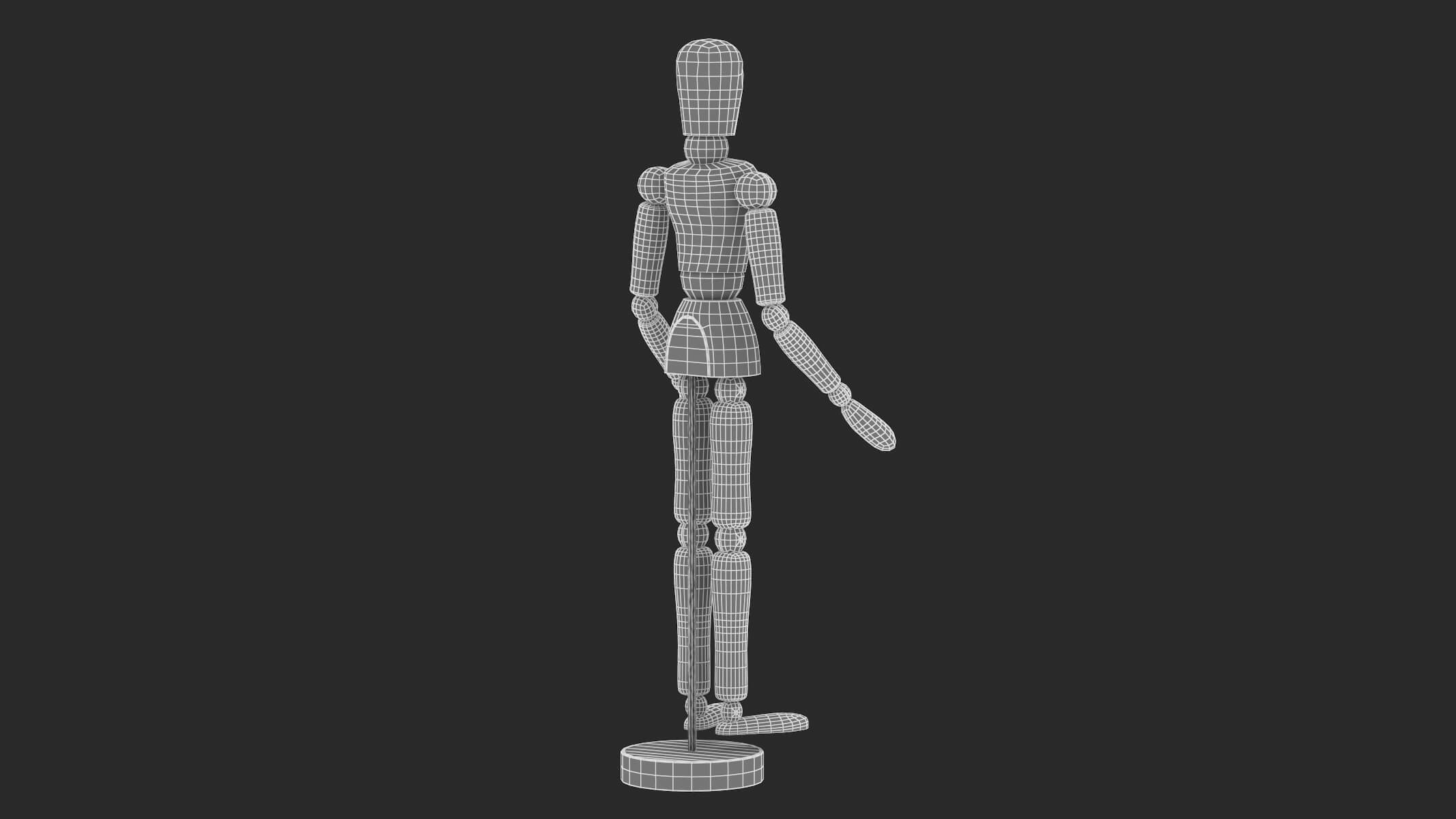 Wooden Manikin - 3D Model by frezzy