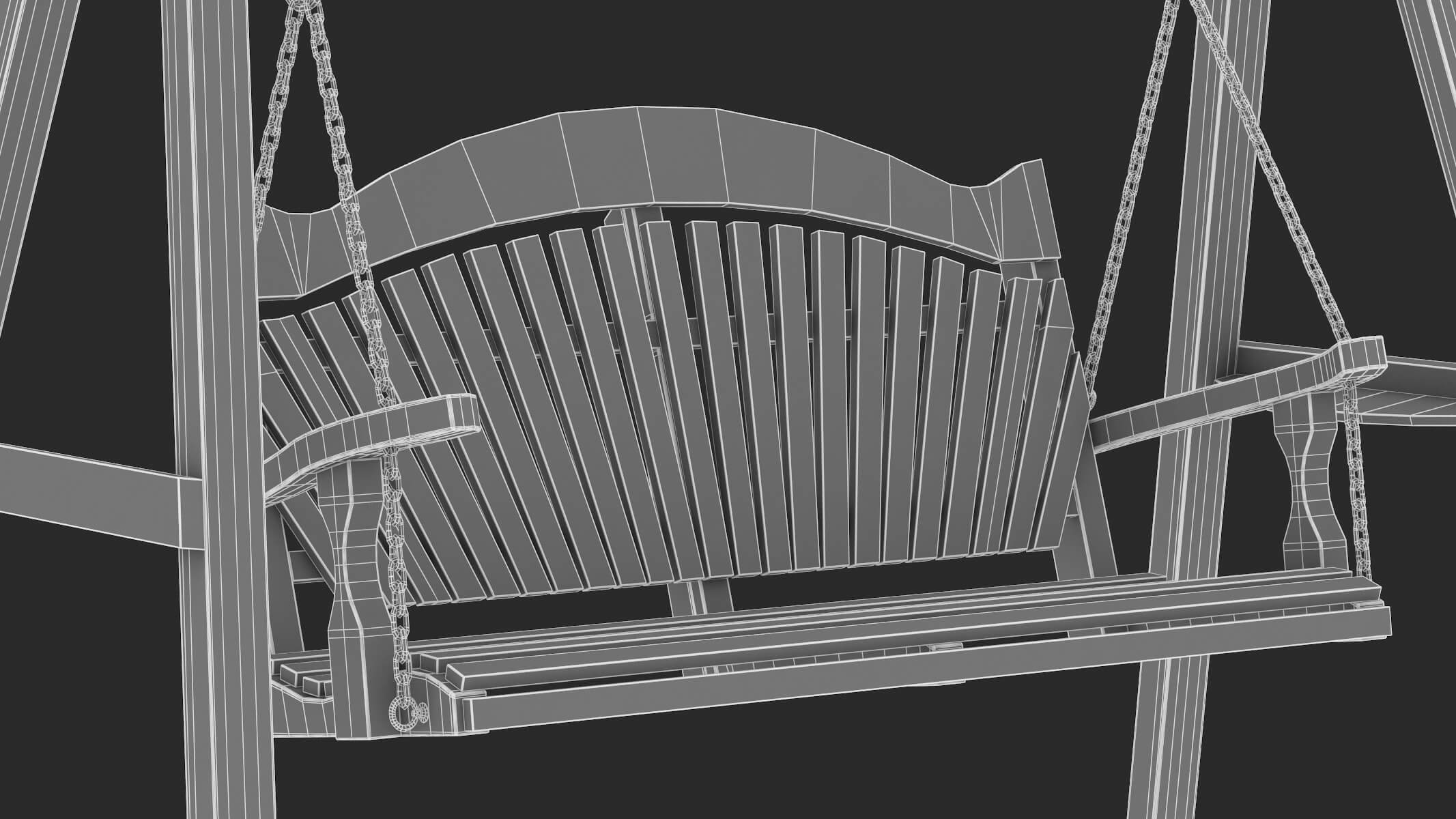 Wooden Swing Chair 004 - 3D Model by frezzy