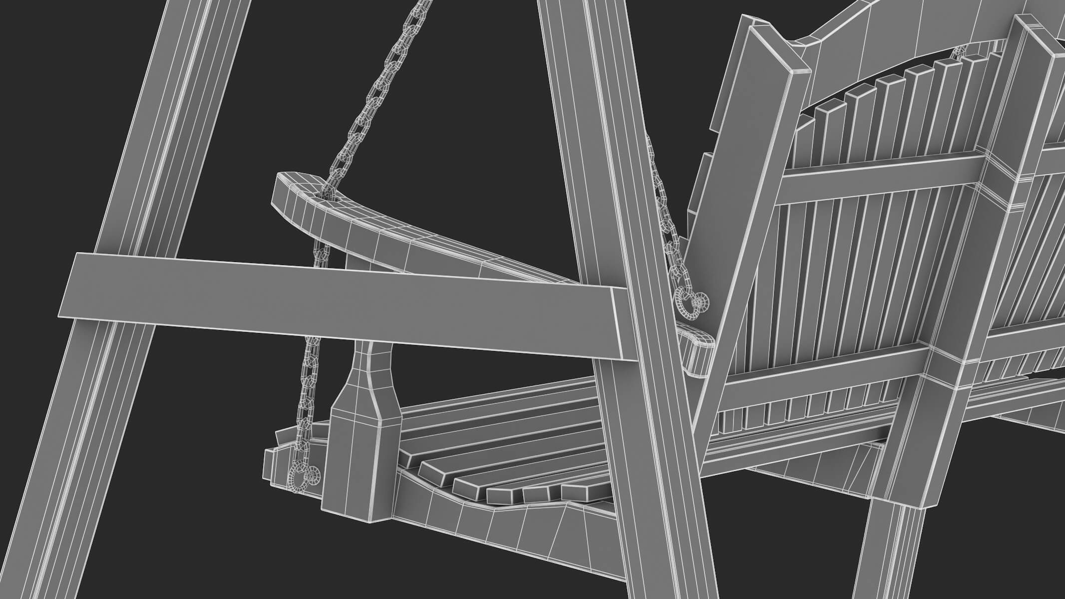 Wooden Swing Chair 004 - 3D Model by frezzy