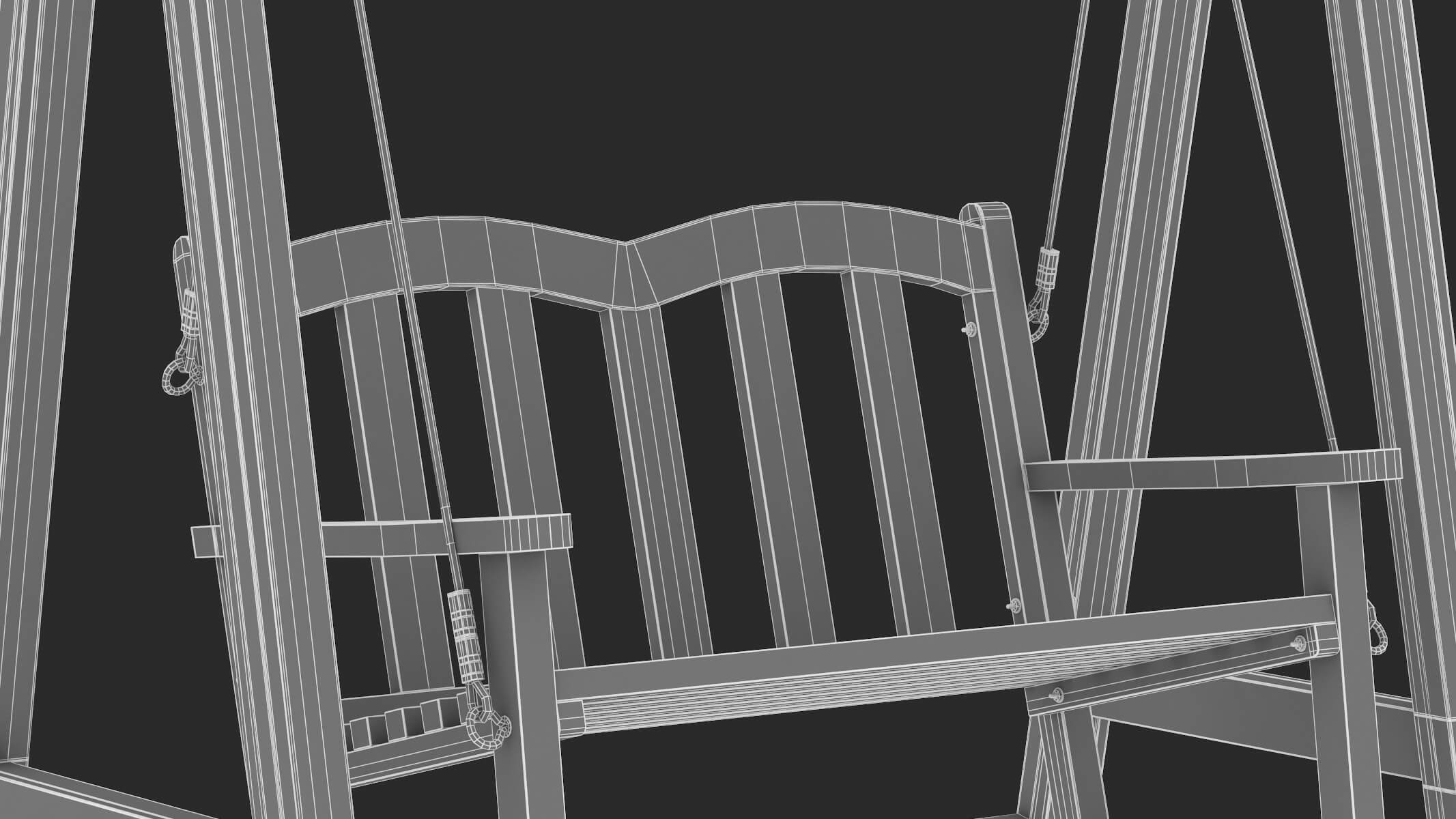 Wooden Swing Chair 005 - 3D Model by frezzy