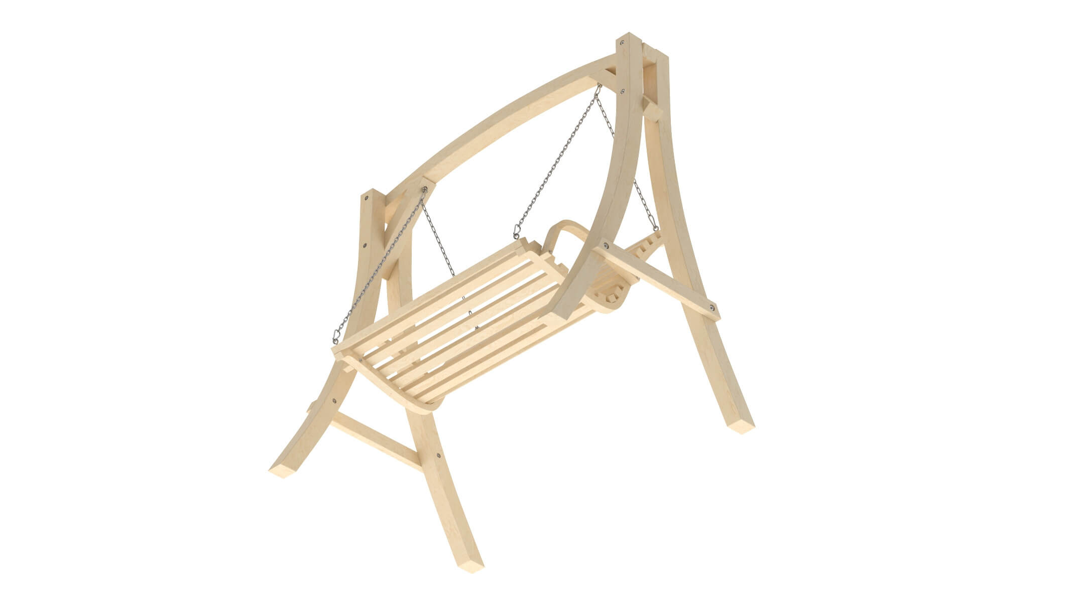 Wooden Swing Chair 01 - 3D Model by frezzy