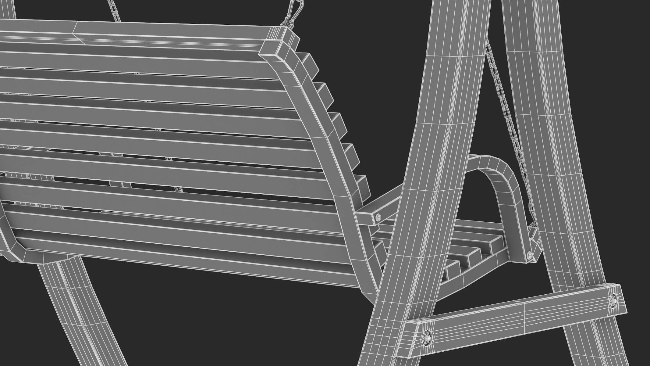 Wooden Swing Chair 01 - 3D Model by frezzy