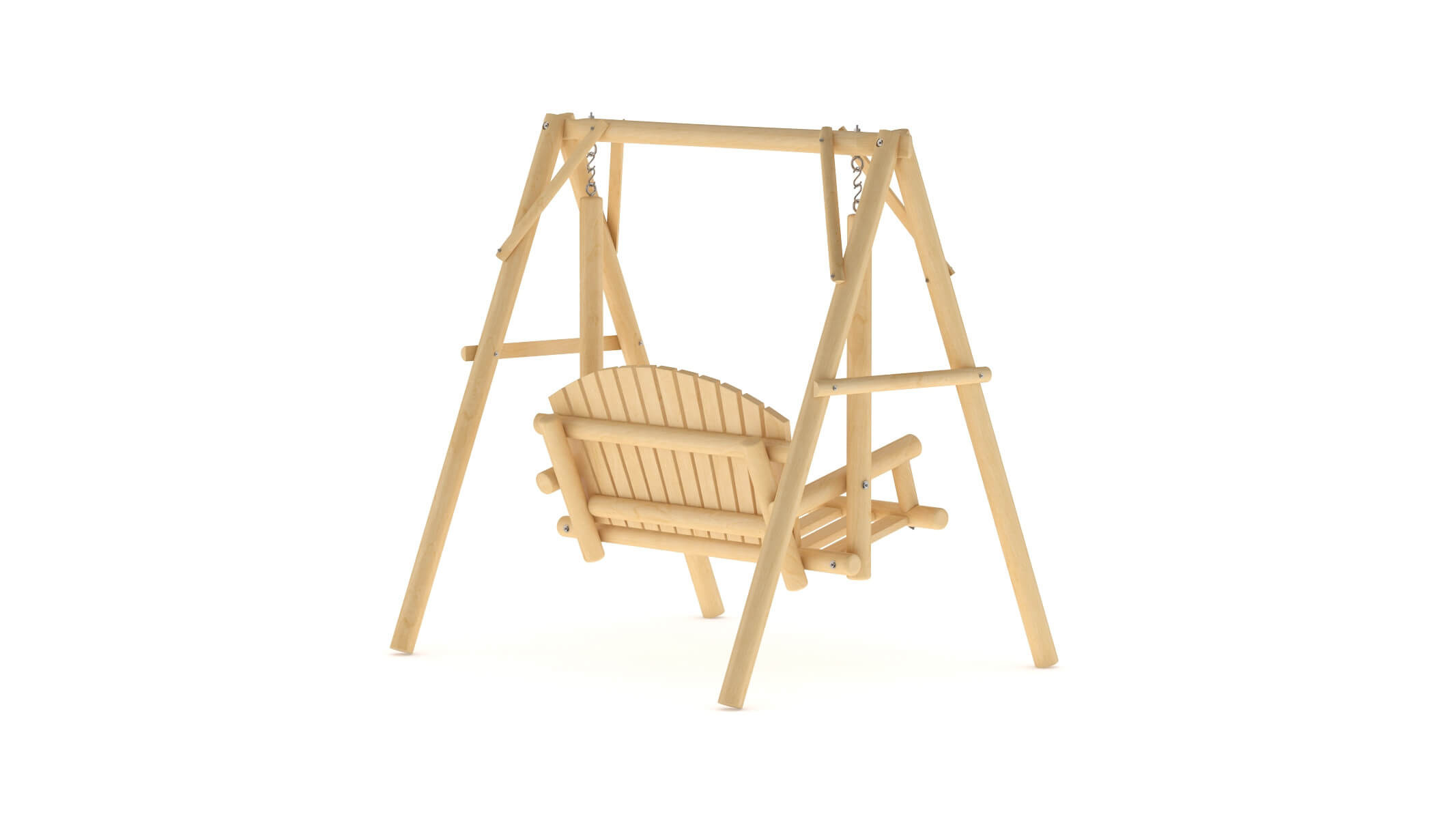 Wooden Swing Chair 02 - 3D Model by frezzy