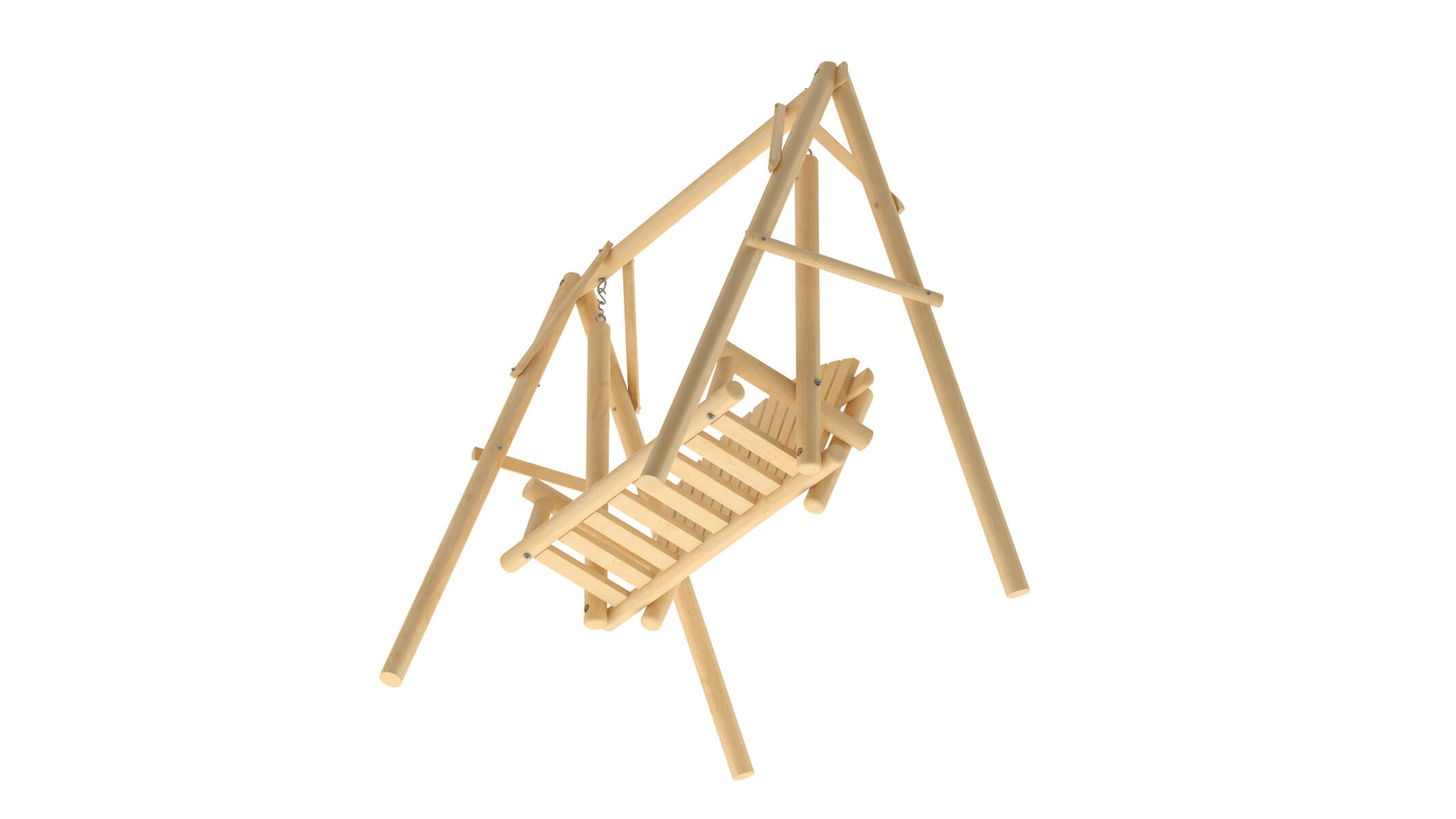 Wooden Swing Chair 02 - 3D Model by frezzy