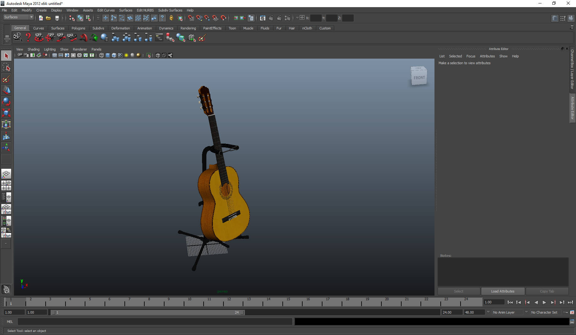 Yamaha Classical Guitar GC12S - 3D Model by frezzy