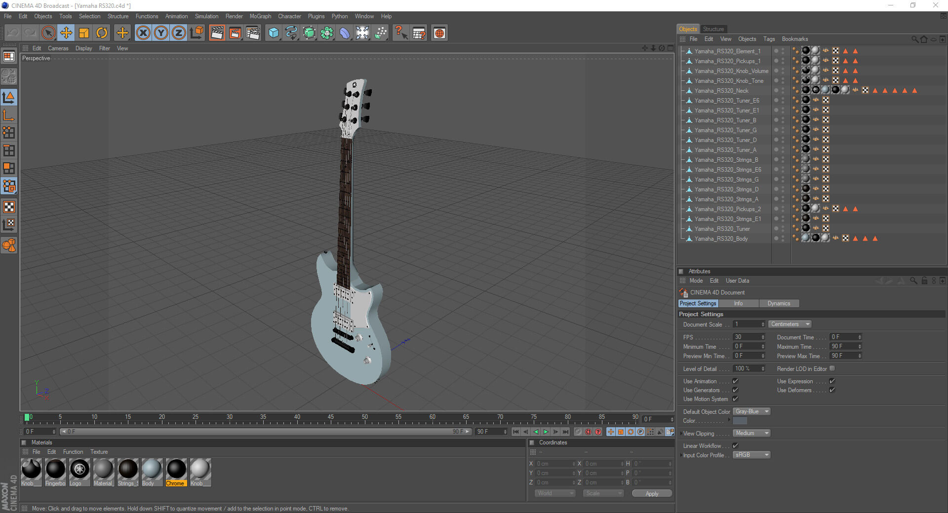 Yamaha Electric Guitar RS320 - 3D Model by frezzy