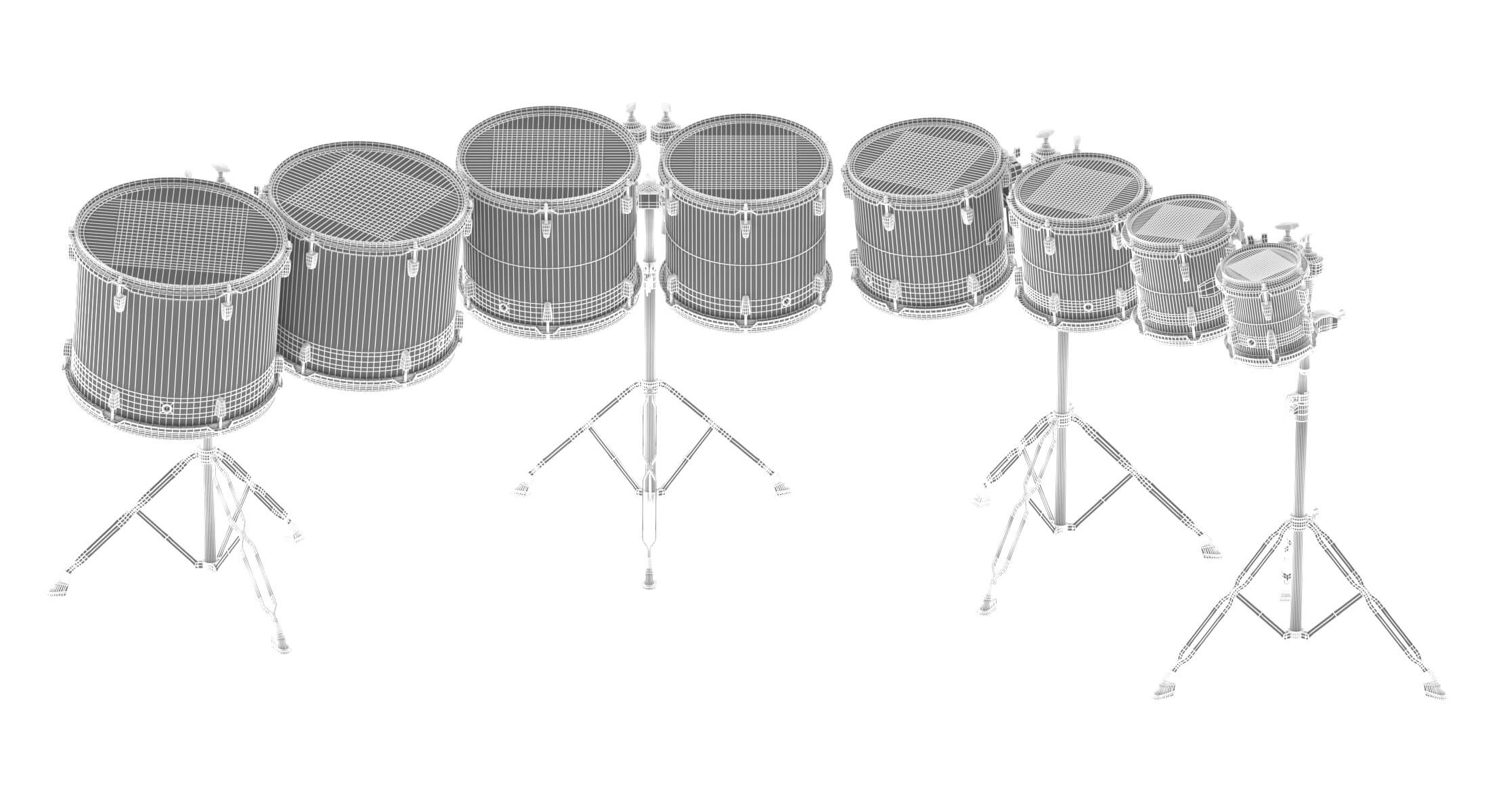 Yamaha Percussion Tom Toms CT-9000 Series Double Headed 3D Model by frezzy