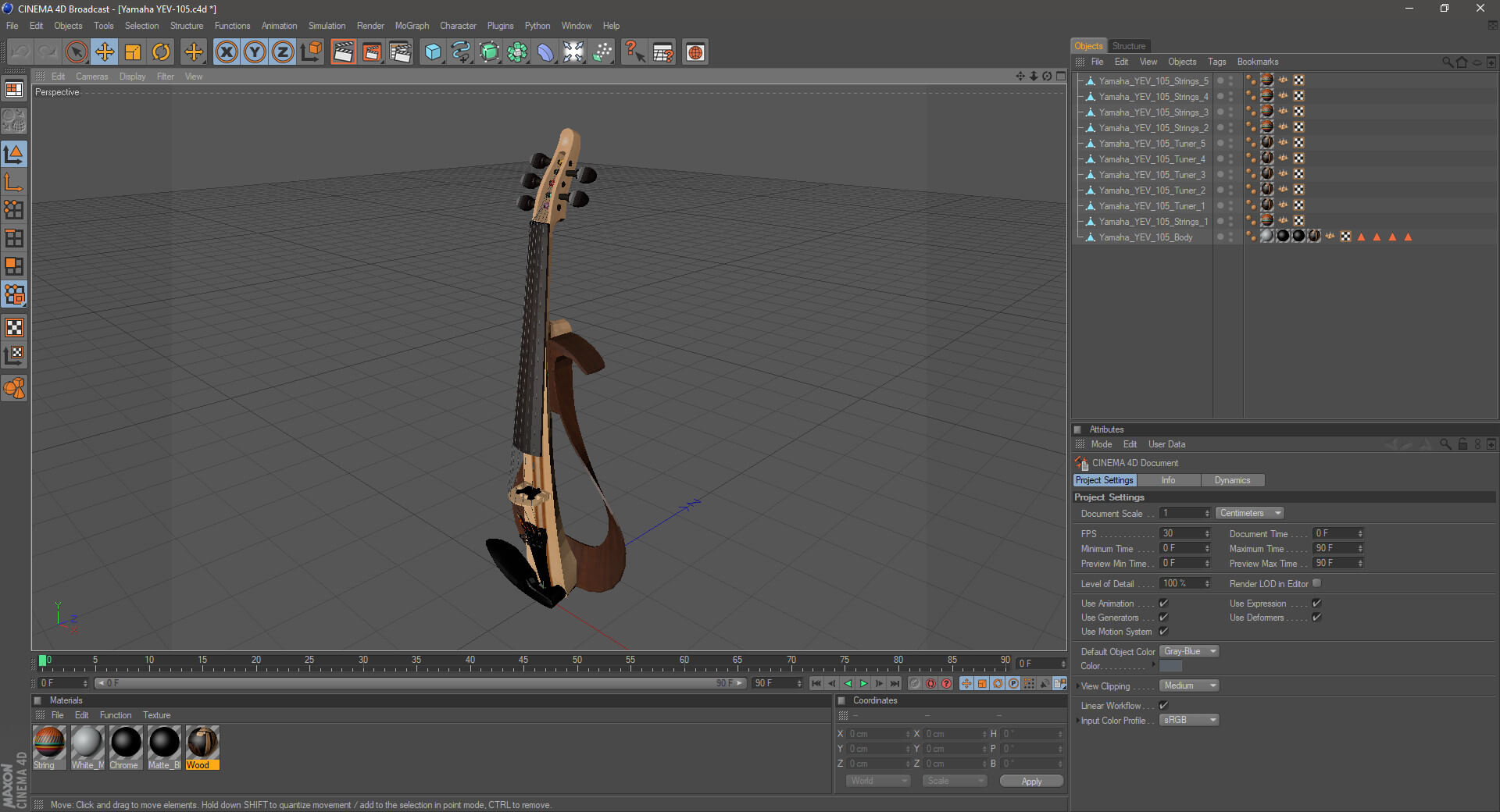 Yamaha String Electric YEV-105 3D Model by frezzy