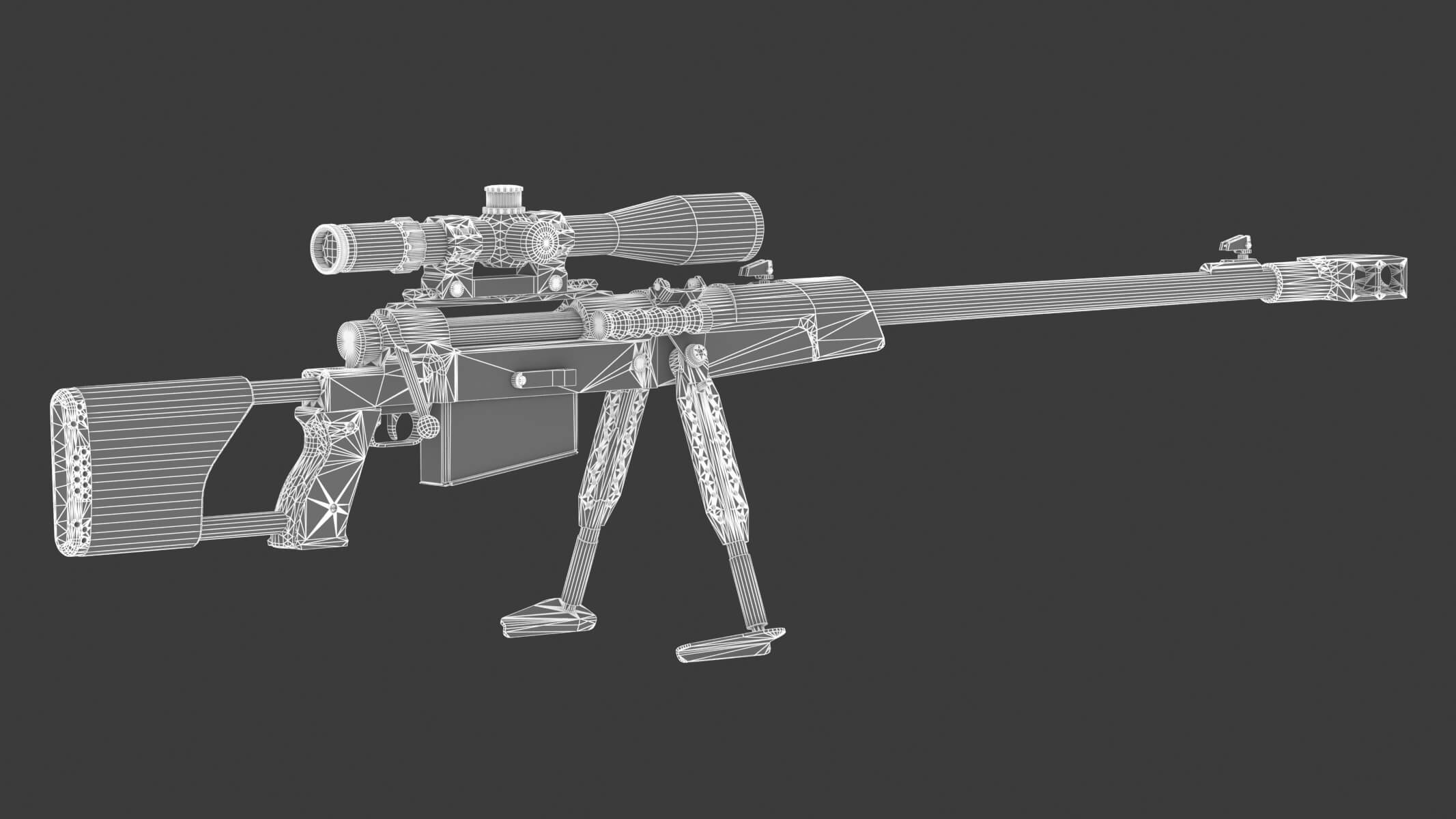 Zastava M93 Black Arrow Anti-Materiel Rifle Low Poly 3D Model by frezzy
