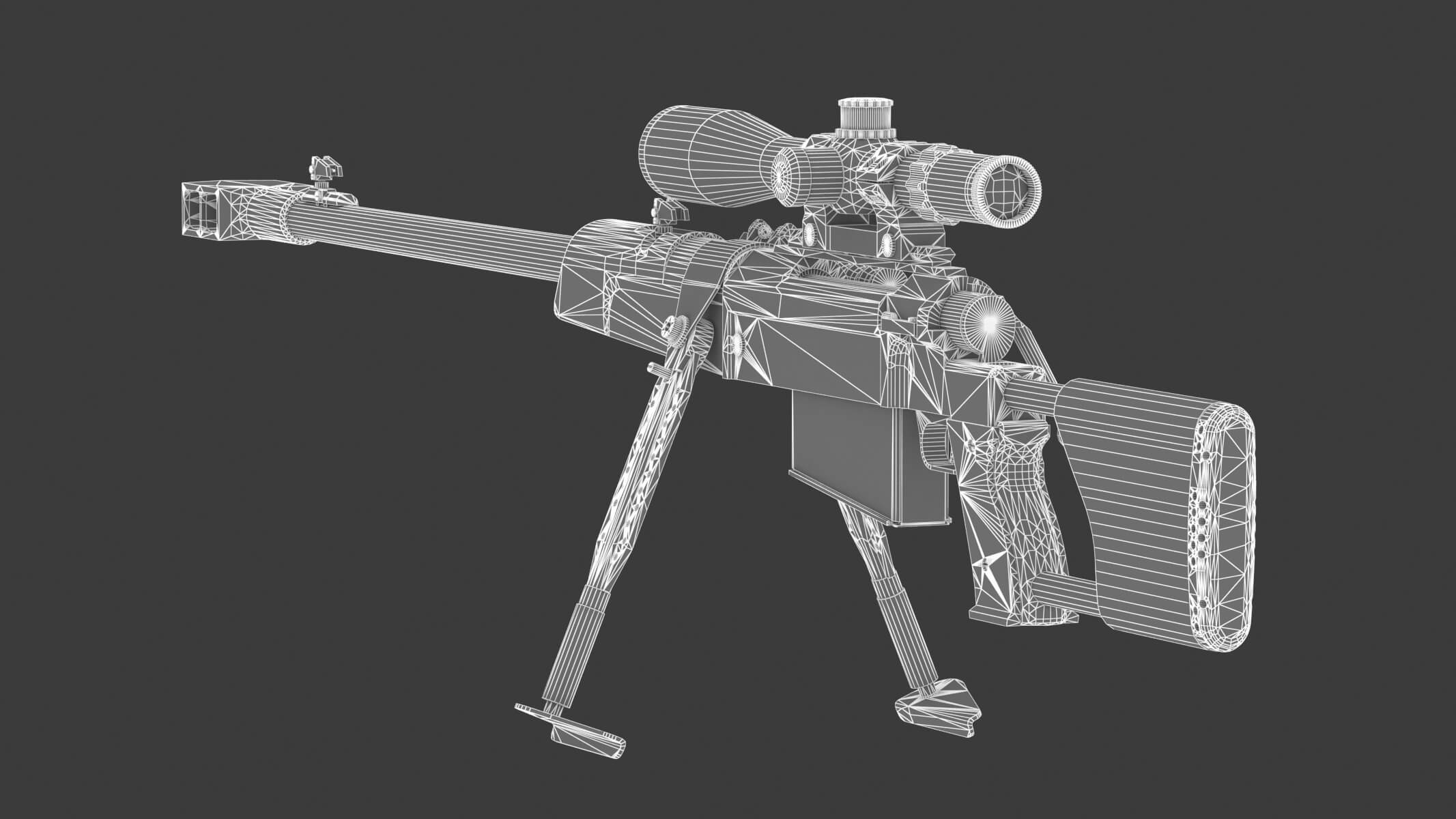 Zastava M93 Black Arrow Anti-Materiel Rifle Low Poly 3D Model by frezzy