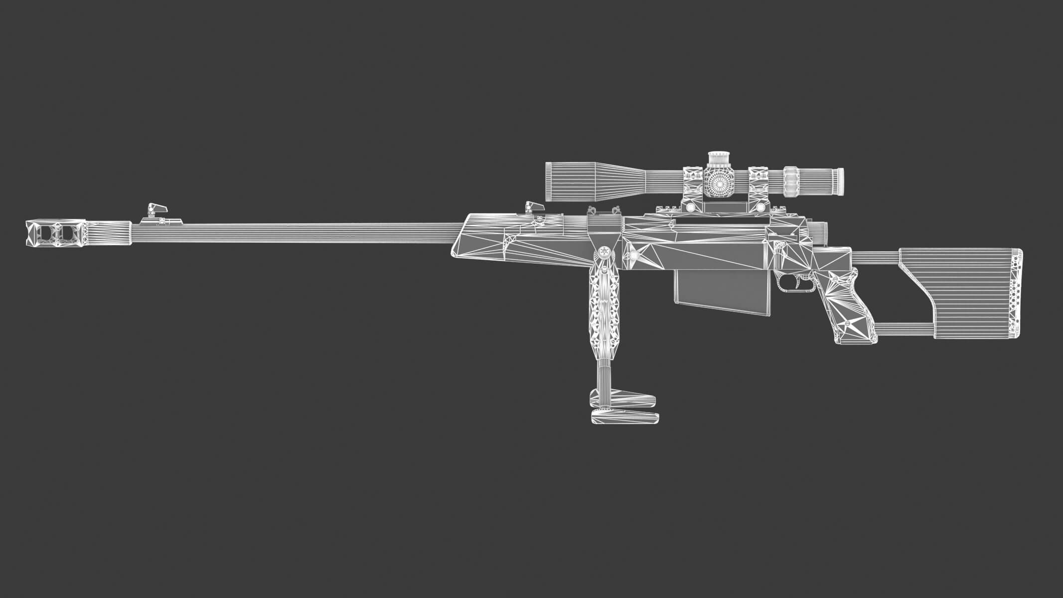 Zastava M93 Black Arrow Anti-Materiel Rifle Low Poly 3D Model by frezzy