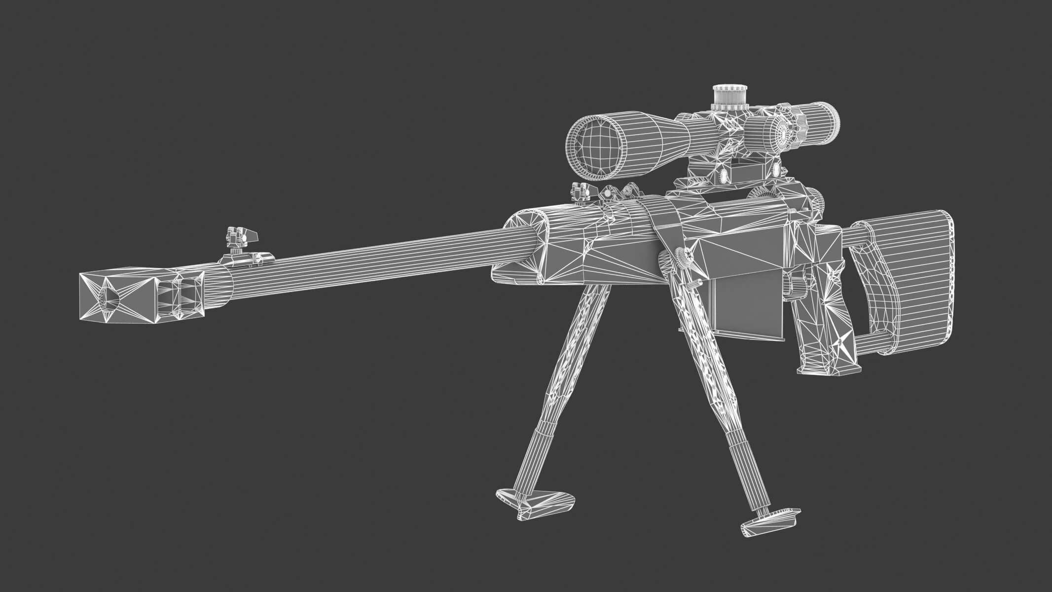 Zastava M93 Black Arrow Anti-Materiel Rifle Low Poly 3D Model by frezzy