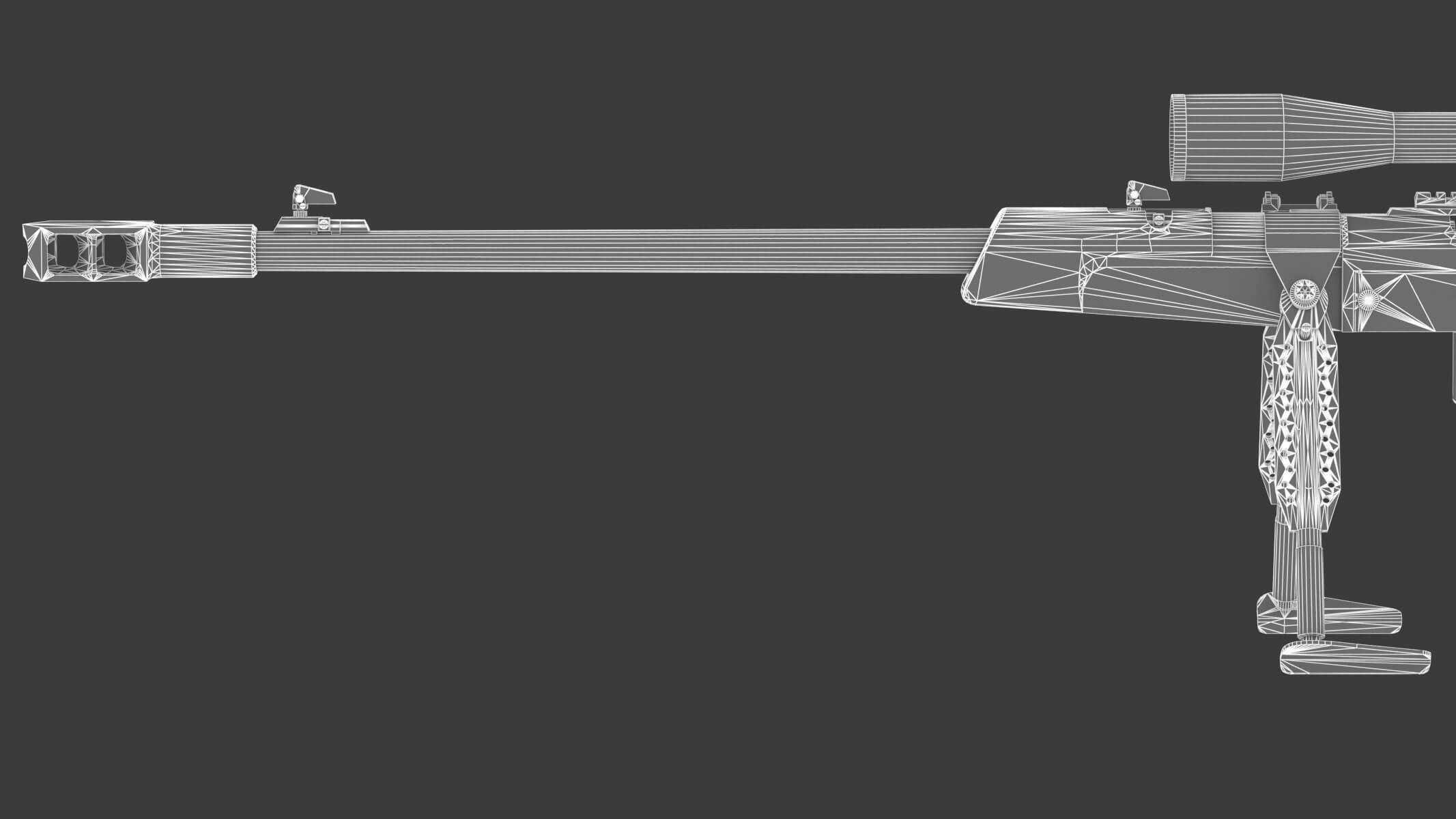 Zastava M93 Black Arrow Anti-Materiel Rifle Low Poly 3D Model by frezzy