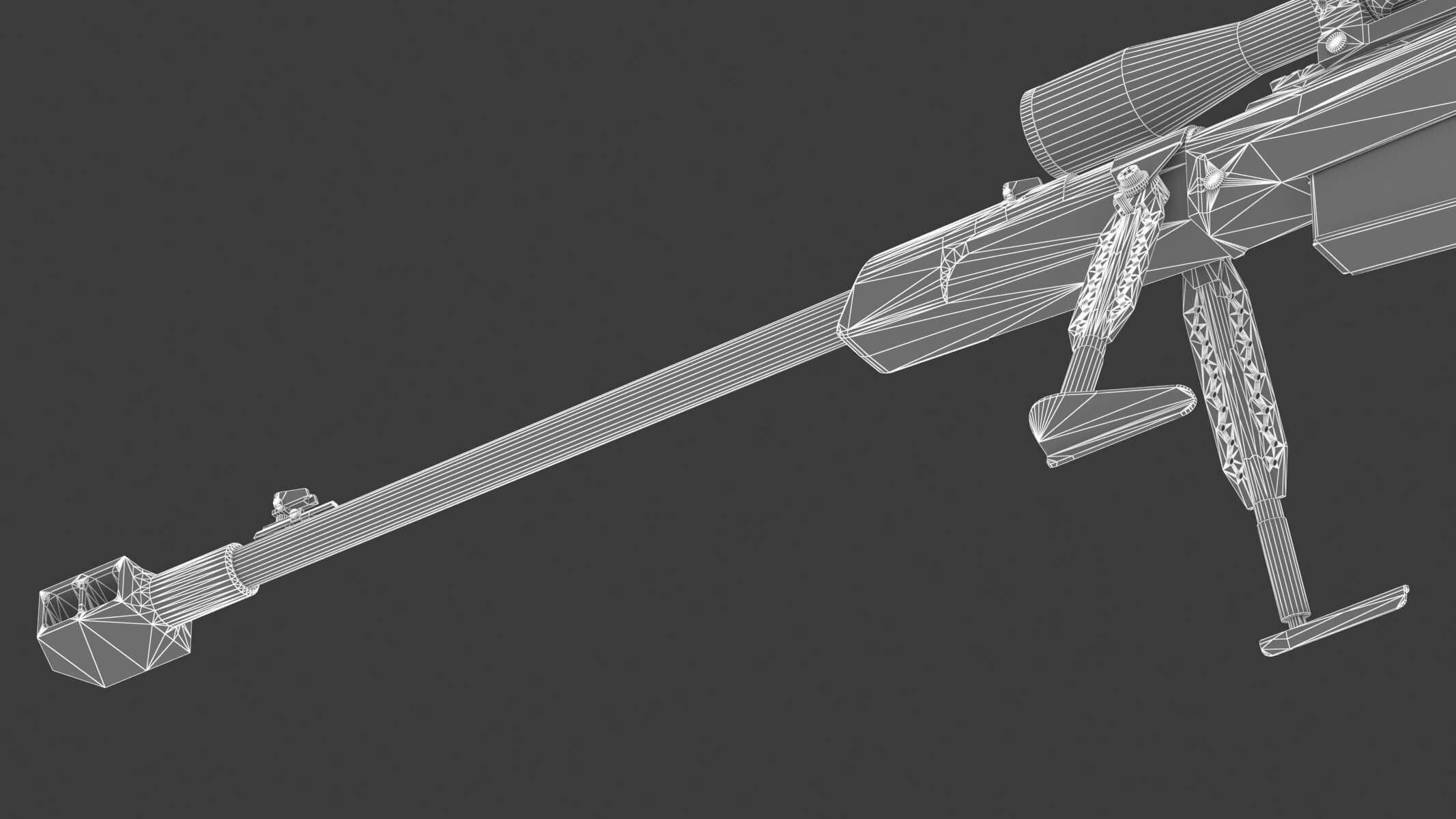 Zastava M93 Black Arrow Anti-Materiel Rifle Low Poly 3D Model by frezzy