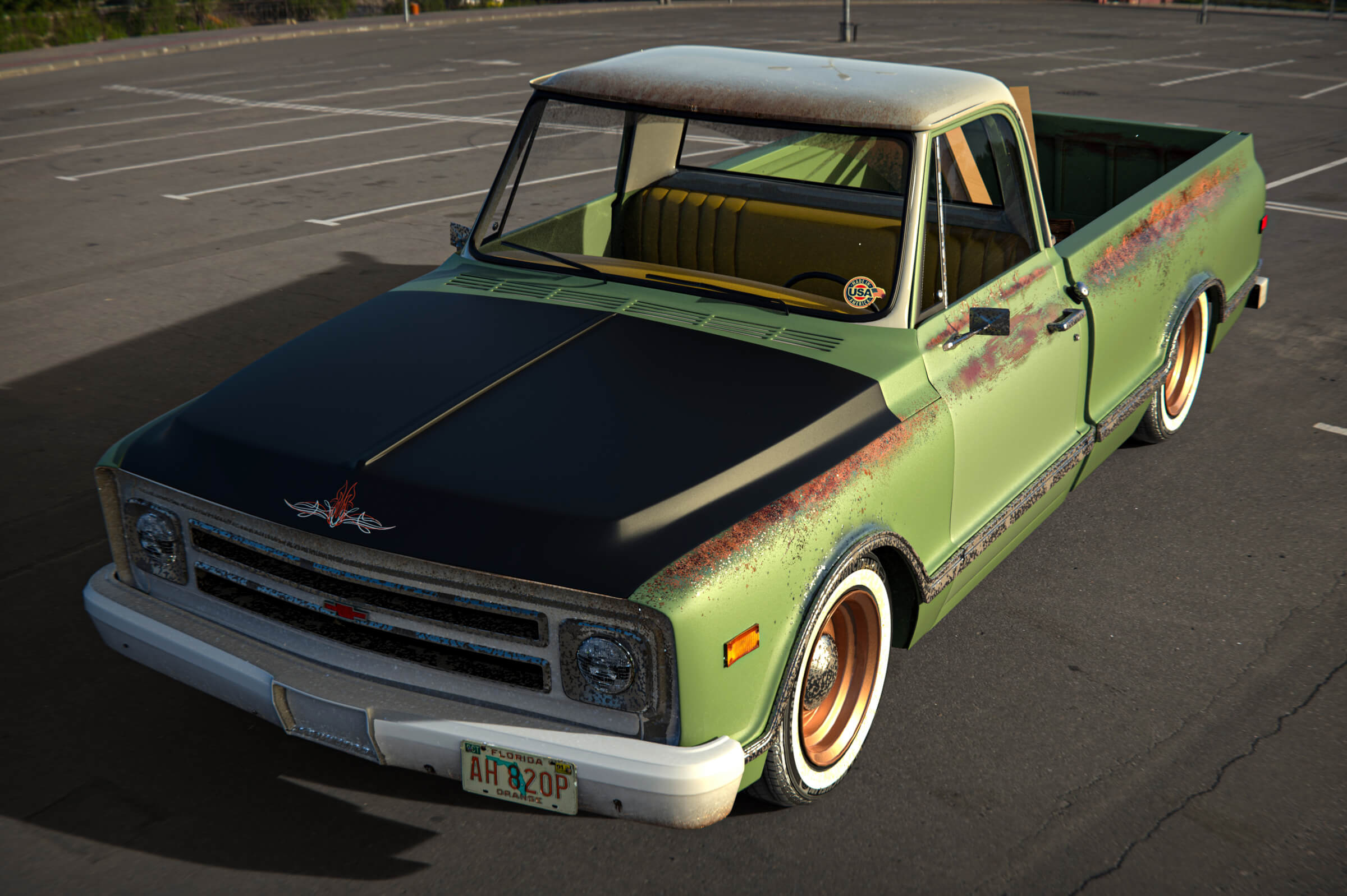 Chevrolet C10 1968 3D Render, Digital Art by FRotondi