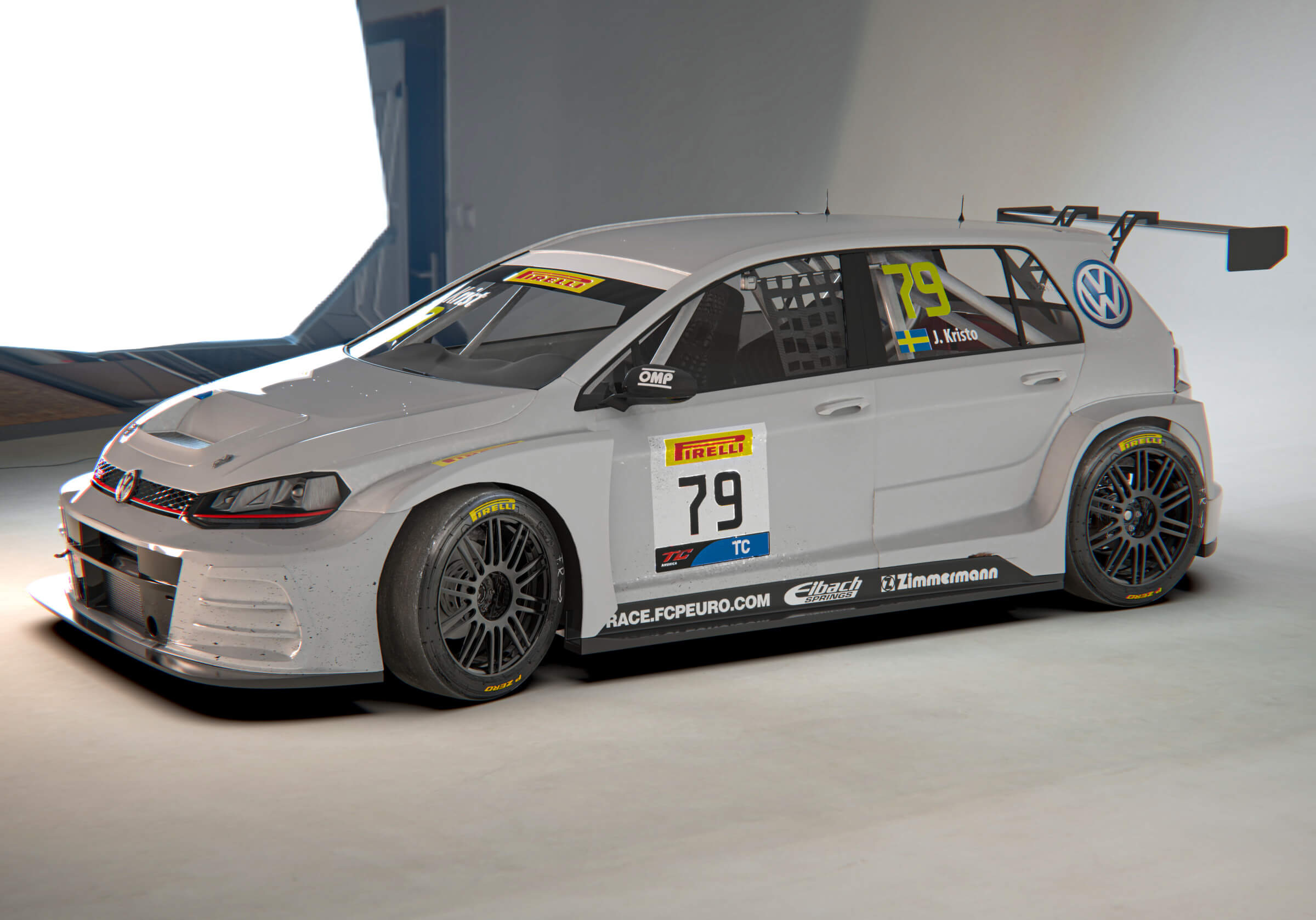 VW Golf TCR Racing Car 3D Render, Digital Art by FRotondi