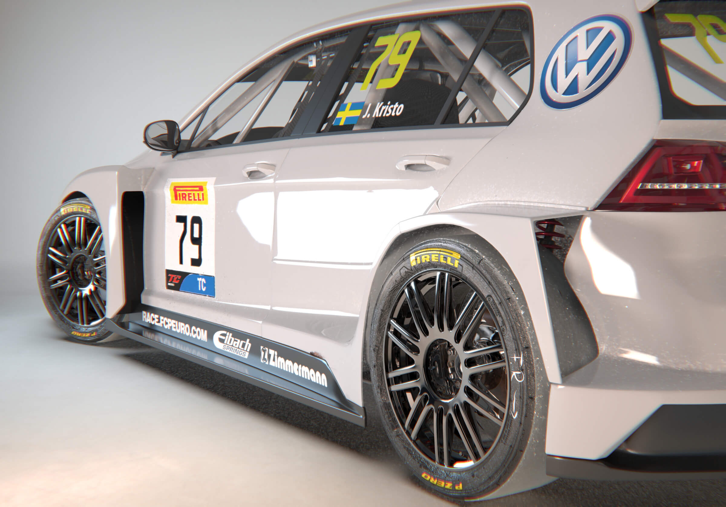VW Golf TCR Racing Car 3D Render | RenderHub Gallery