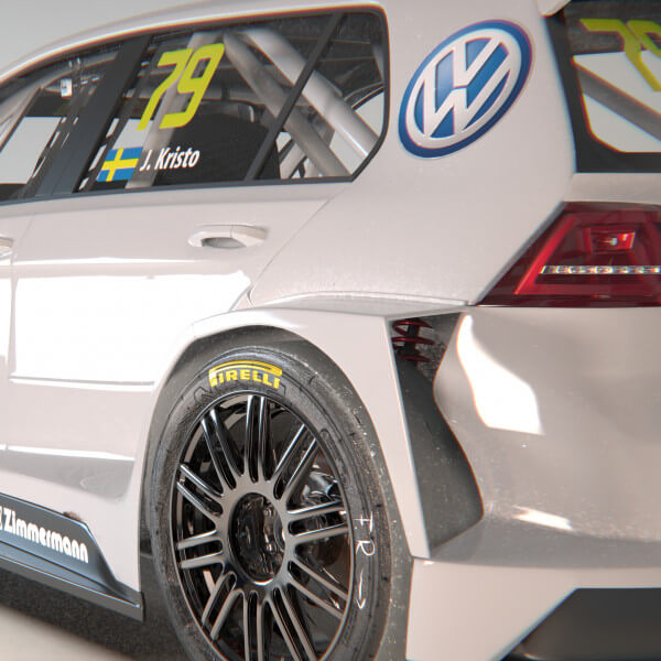 VW Golf TCR Racing Car 3D Render, Digital Art by FRotondi