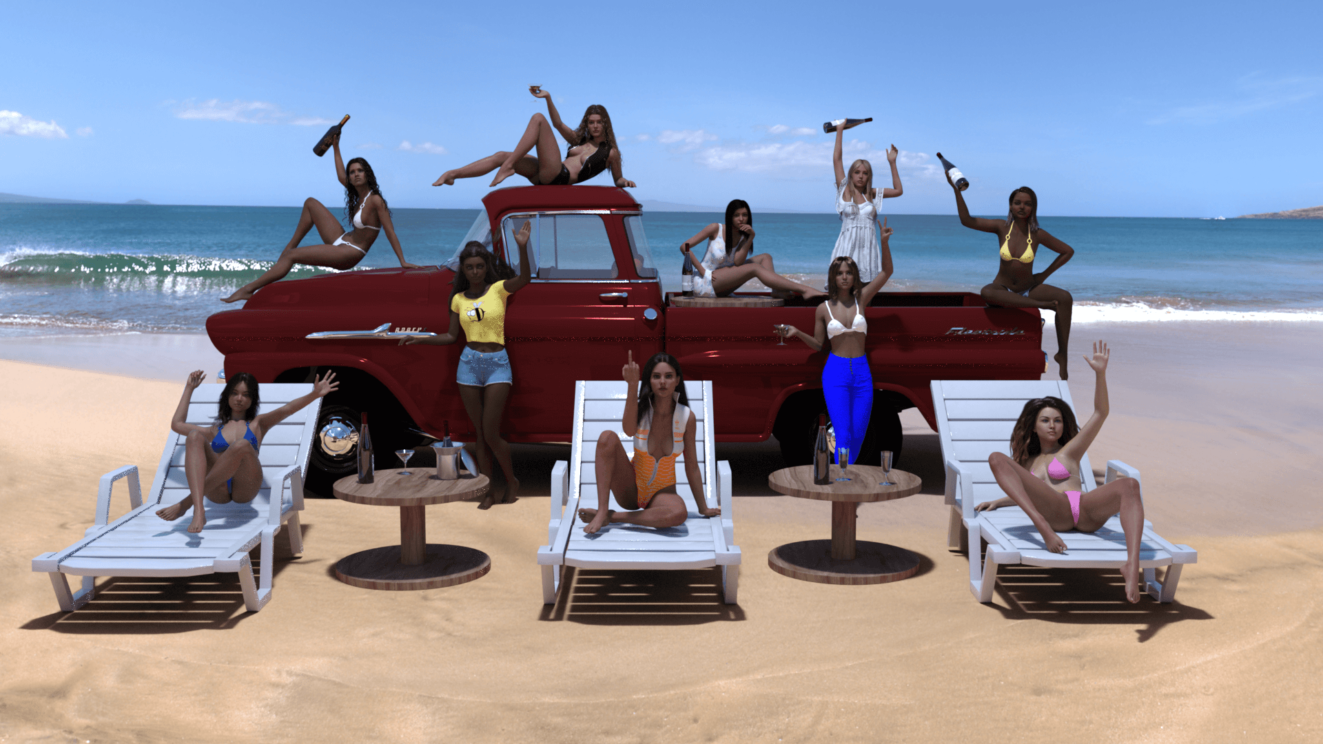 Beach Day 3d Render Digital Art By Fstubbs2 1066
