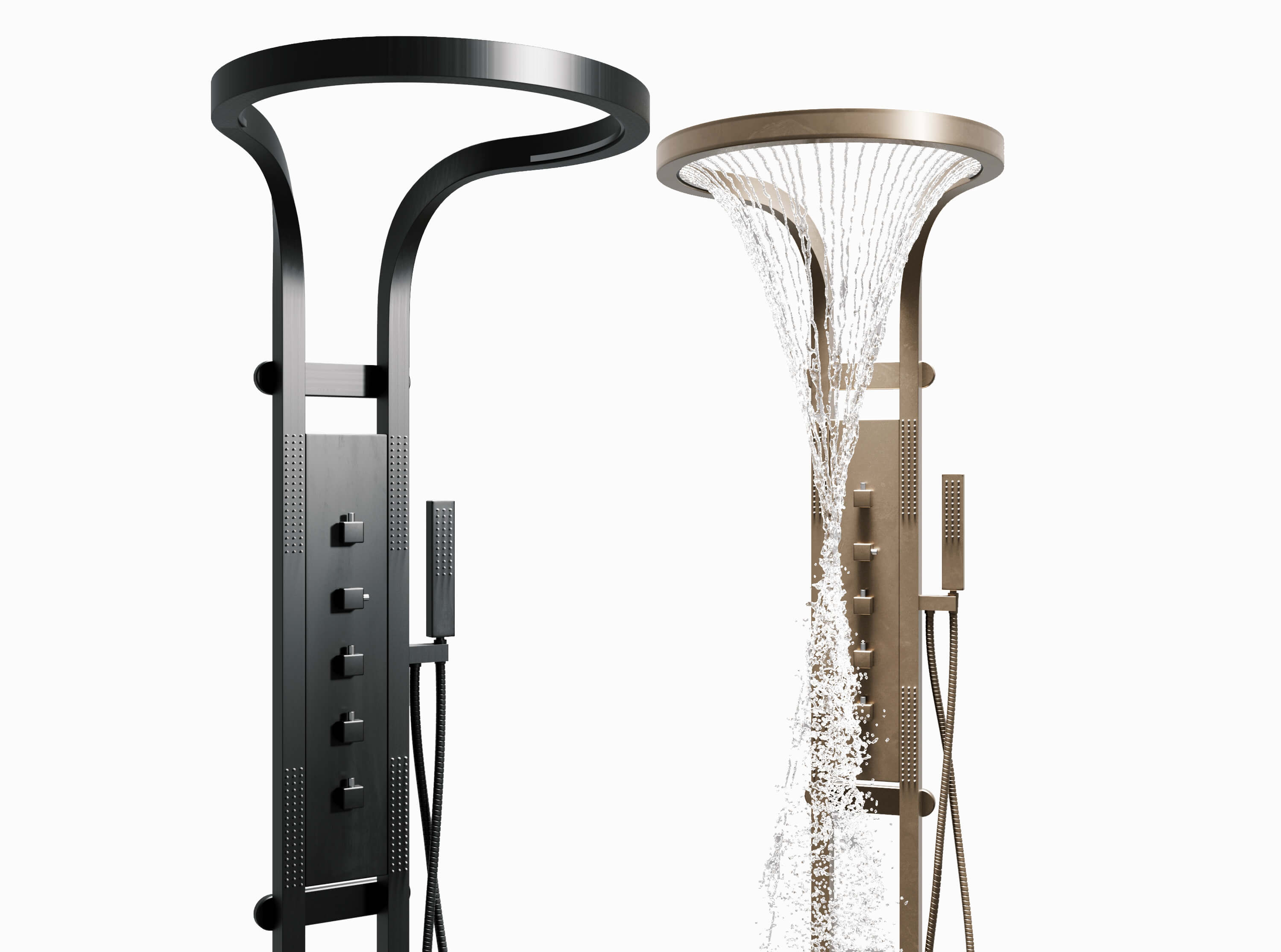Bathroom Waterfall Rain Shower Head - 3D Model by fsy