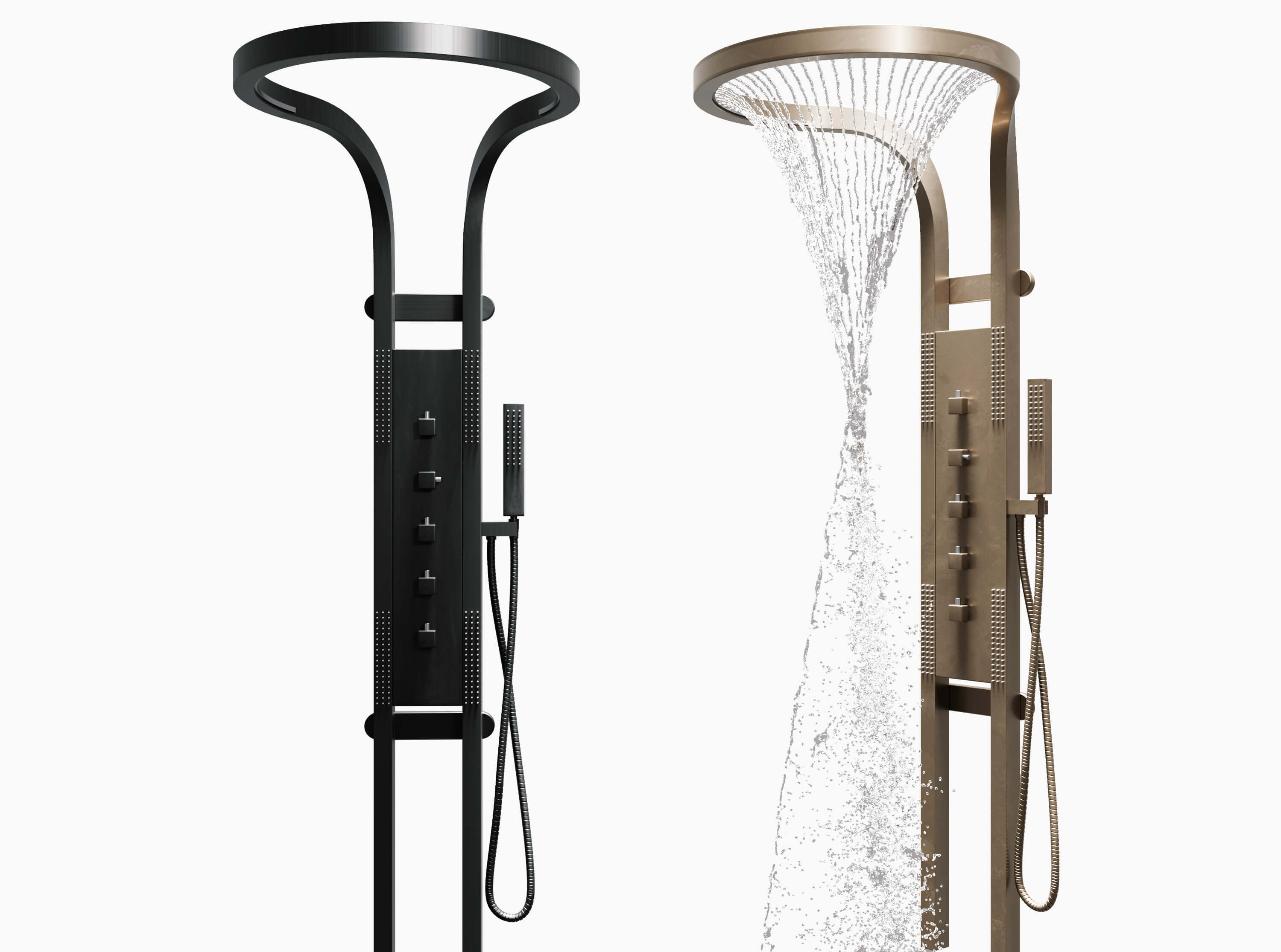 Bathroom Waterfall Rain Shower Head - 3D Model by fsy