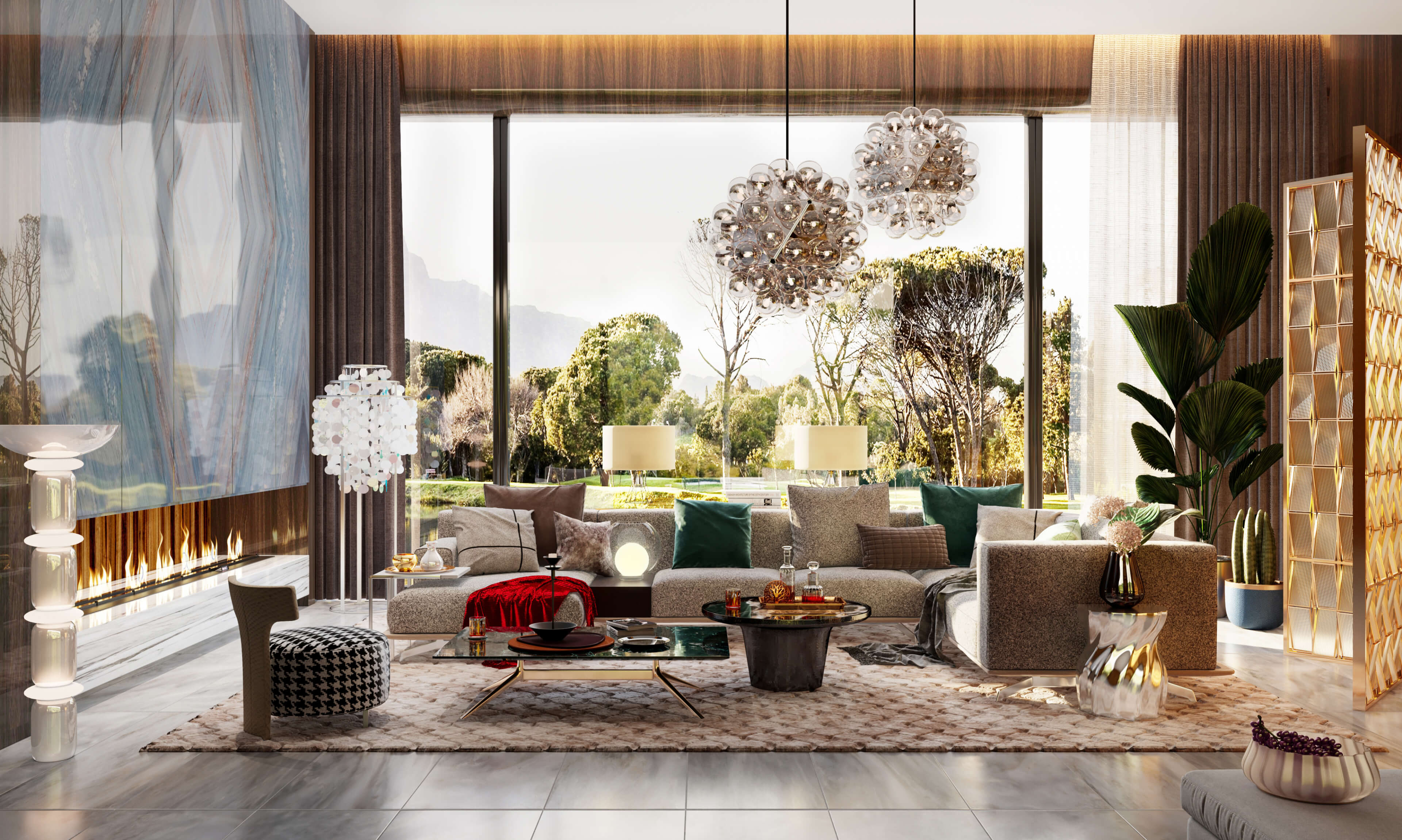 Light Luxury Living Room - 3D Model by fsy