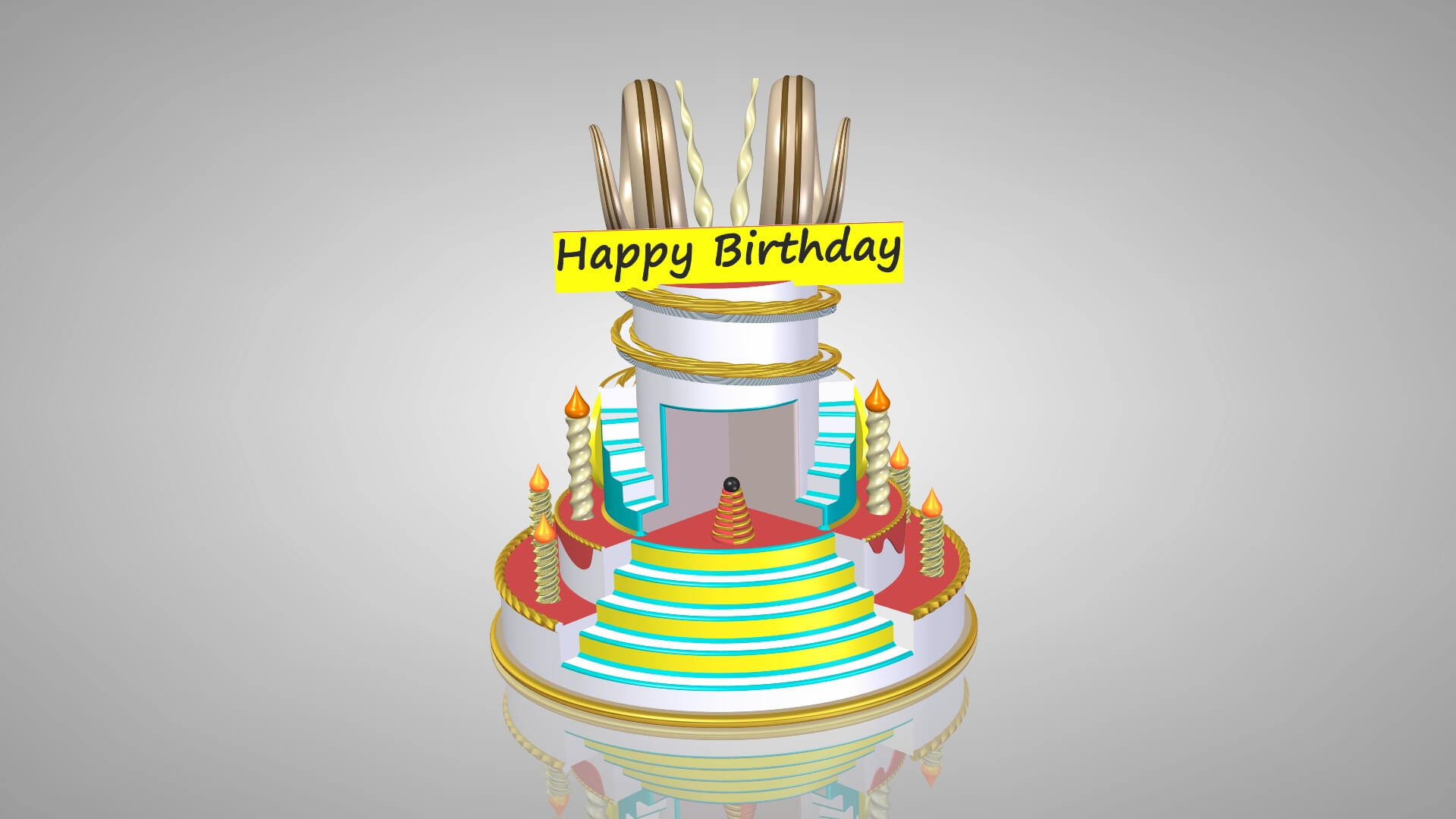 Birthday Cake - 3D Print Model by Furqan03