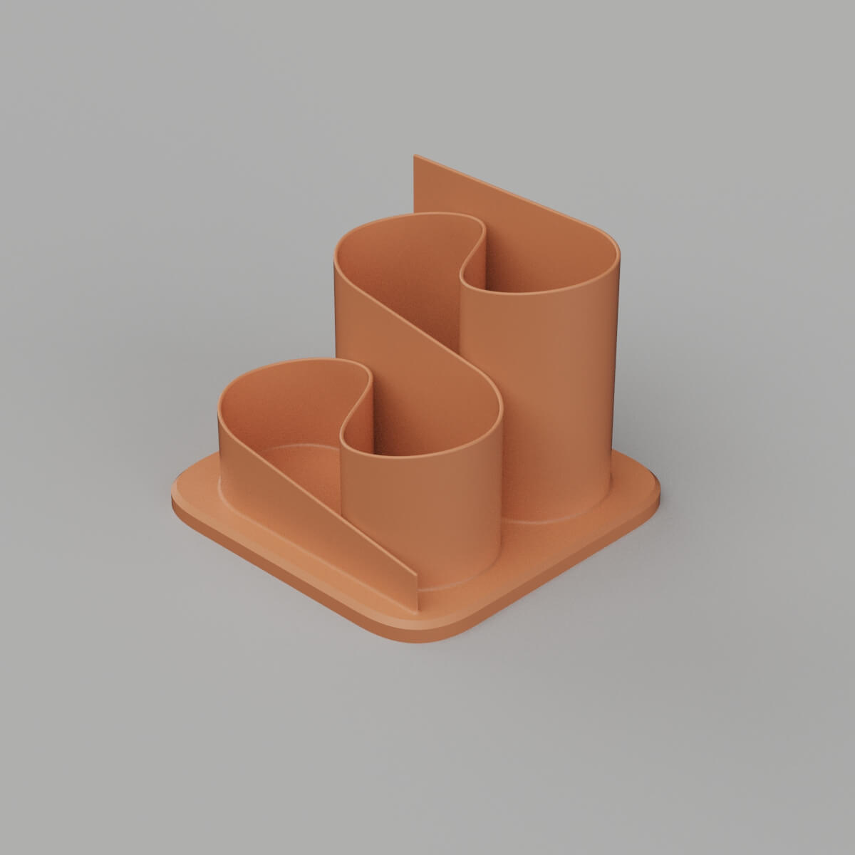 Curve Shaped Pen Stand - 3D Model by Furqan03