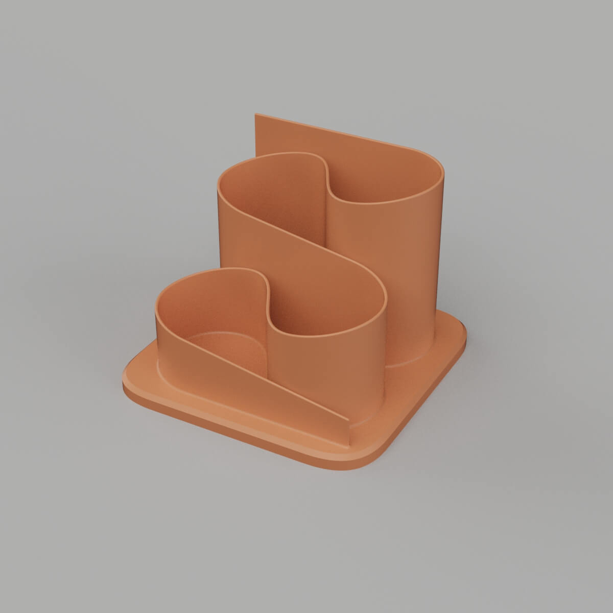 Curve Shaped Pen Stand - 3D Model by Furqan03