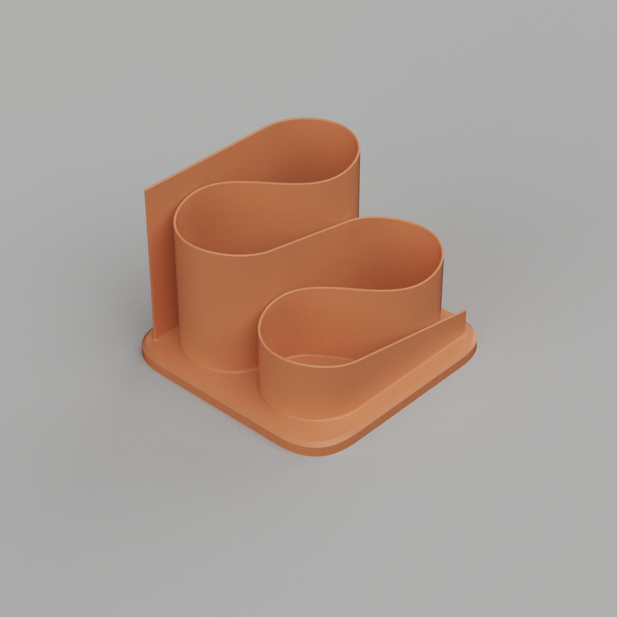 Curve Shaped Pen Stand - 3D Print Model by Furqan03
