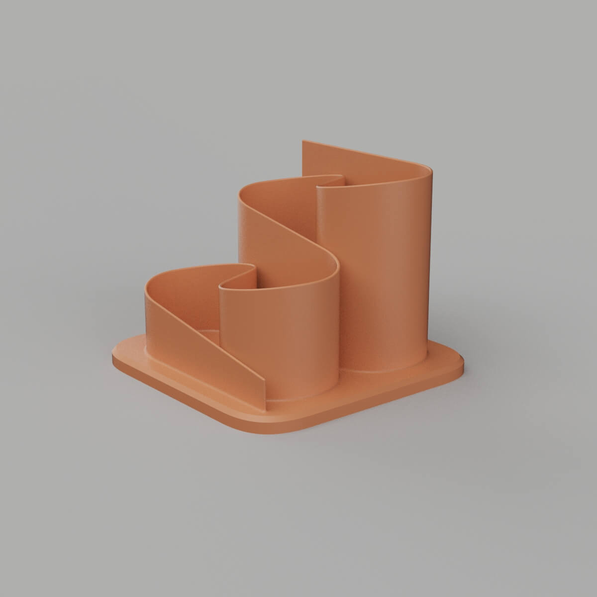 Curve Shaped Pen Stand - 3D Model by Furqan03
