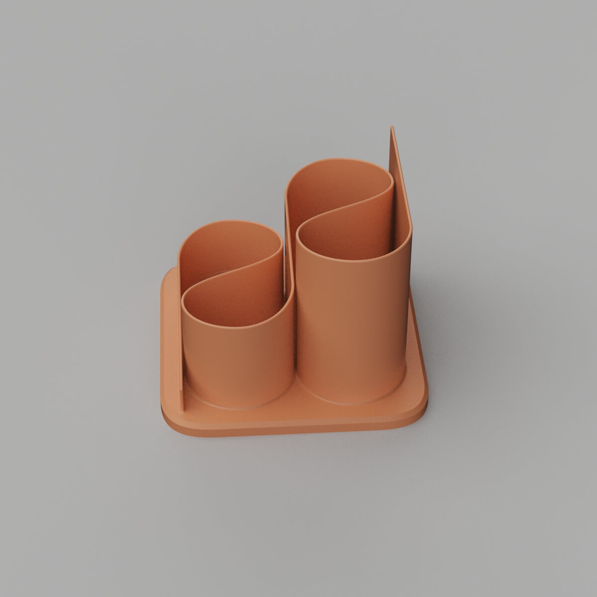 Curve Shaped Pen Stand - 3D Model by Furqan03