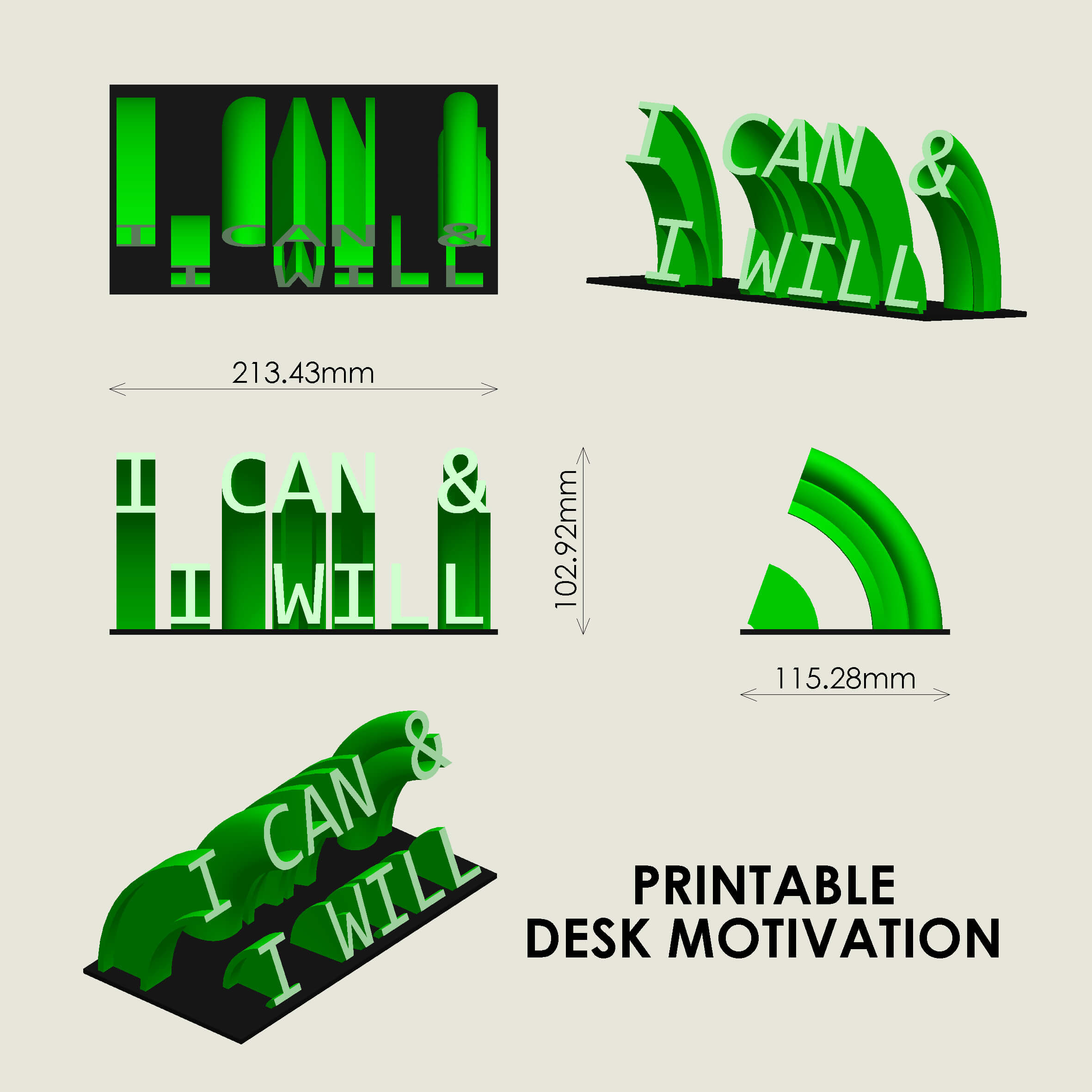Desk Motivation - 3D Model by Furqan03