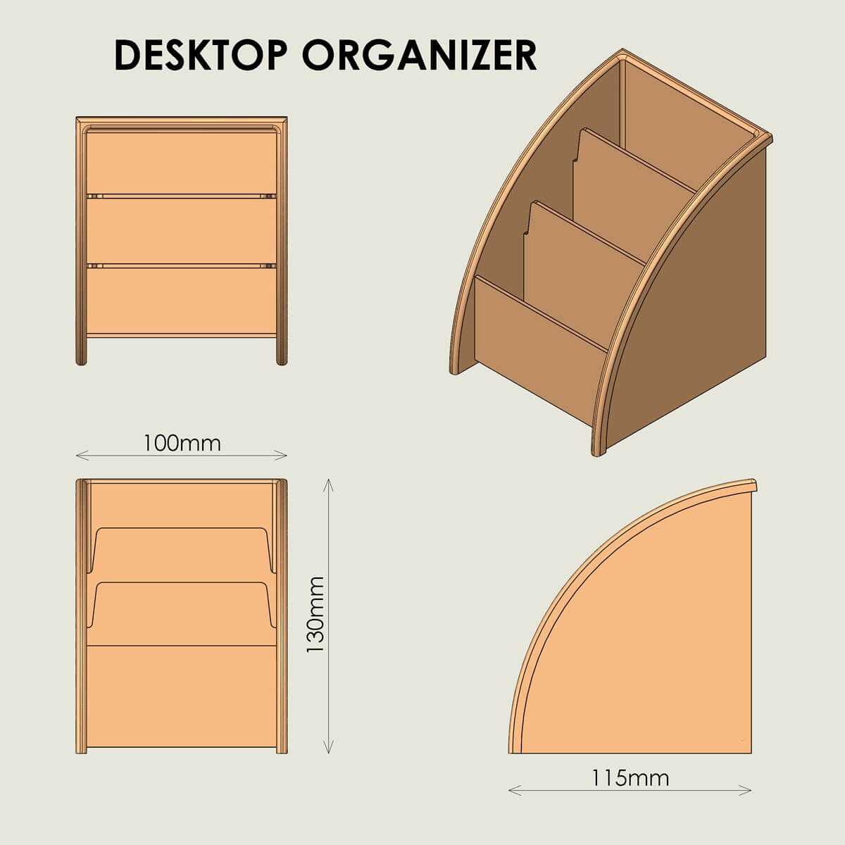 Desktop Organizer - 3D Model by Furqan03