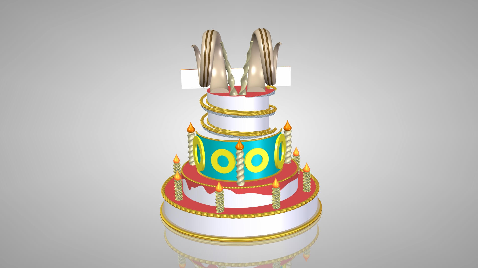 Birthday Cake 3D Render, Digital Art by Furqan03