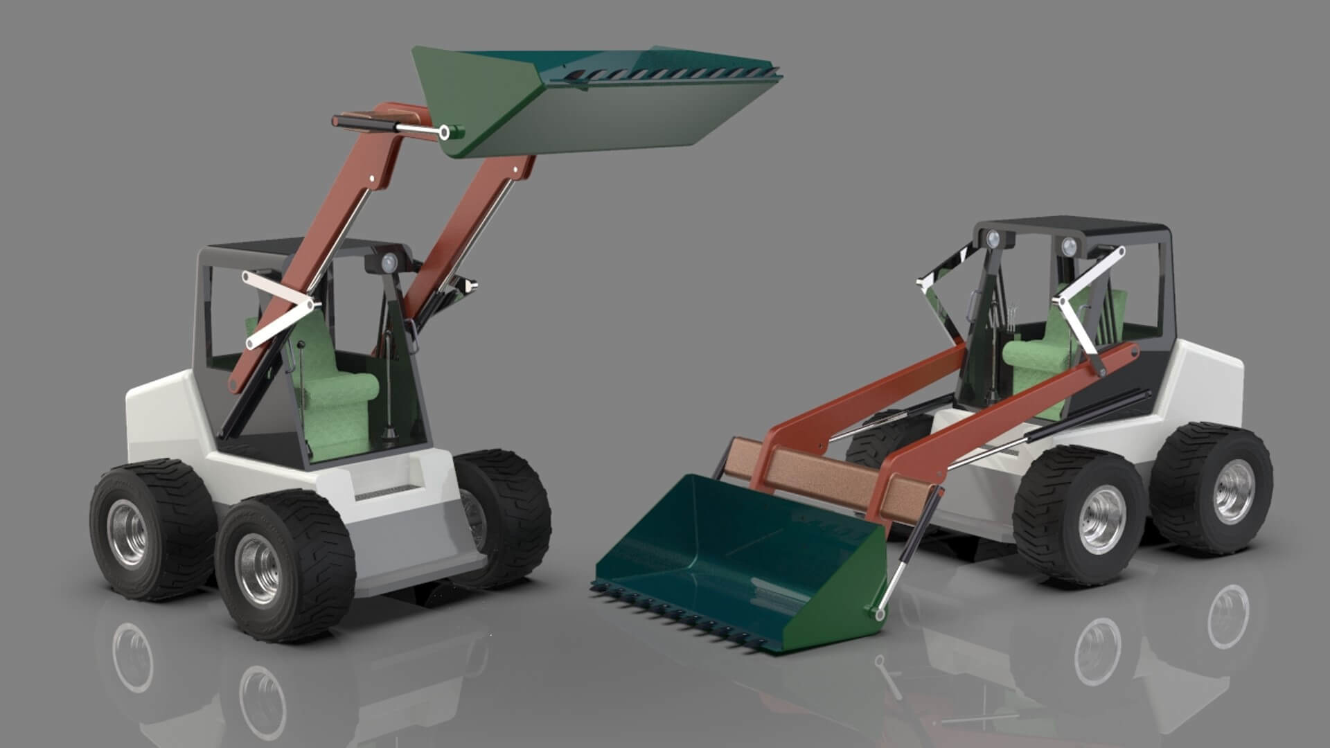 Skid-steer Front Loader 3D Render, Digital Art by Furqan03