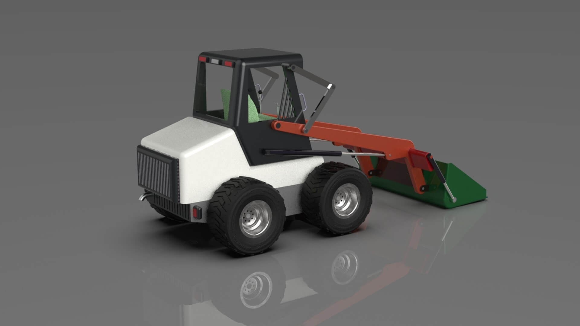 Skid-steer Front Loader 3D Render, Digital Art by Furqan03