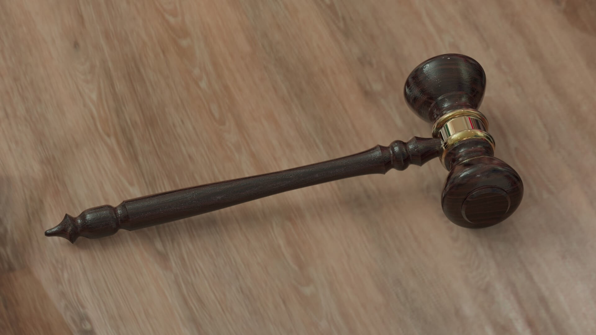 Gavel 3D Render, Digital Art by Furqan03