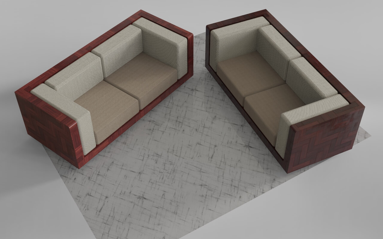 Sofa 3D Render, Digital Art by Furqan03